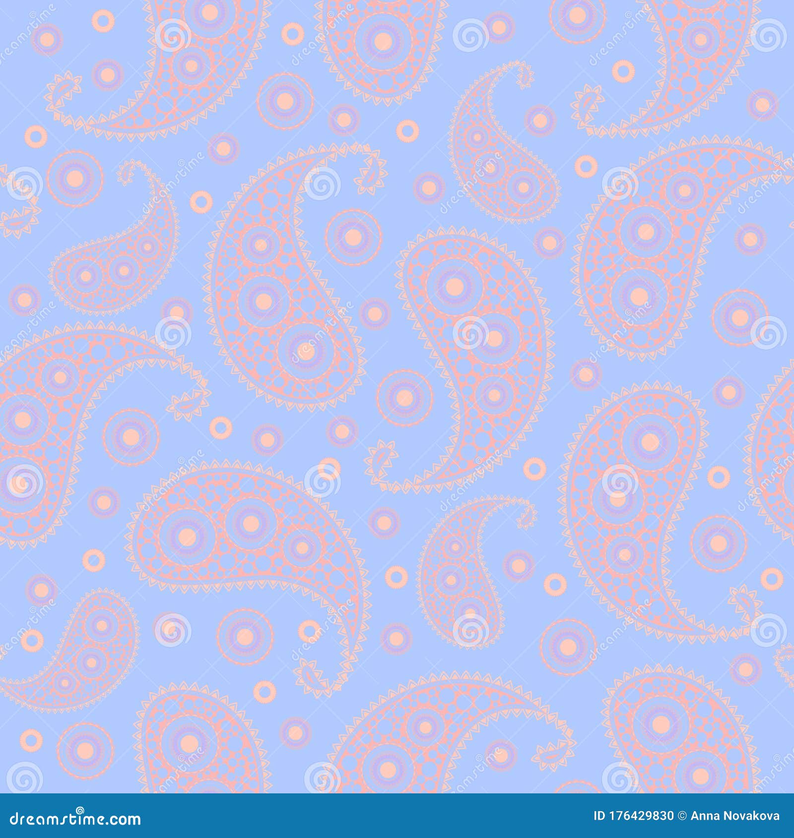 Vector Flower Paisley Seamless Pattern Element. Stock Vector ...