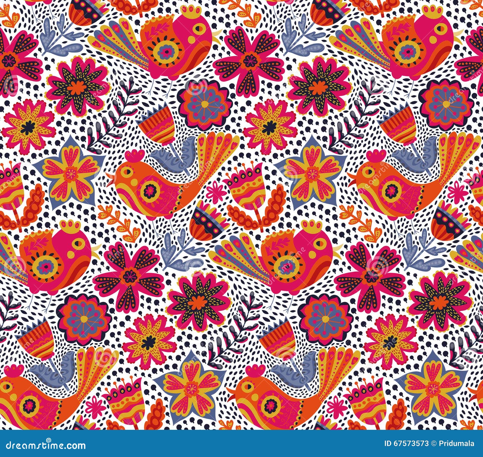 Vector Flower Pattern, Seamless Botanic Texture Stock Vector ...