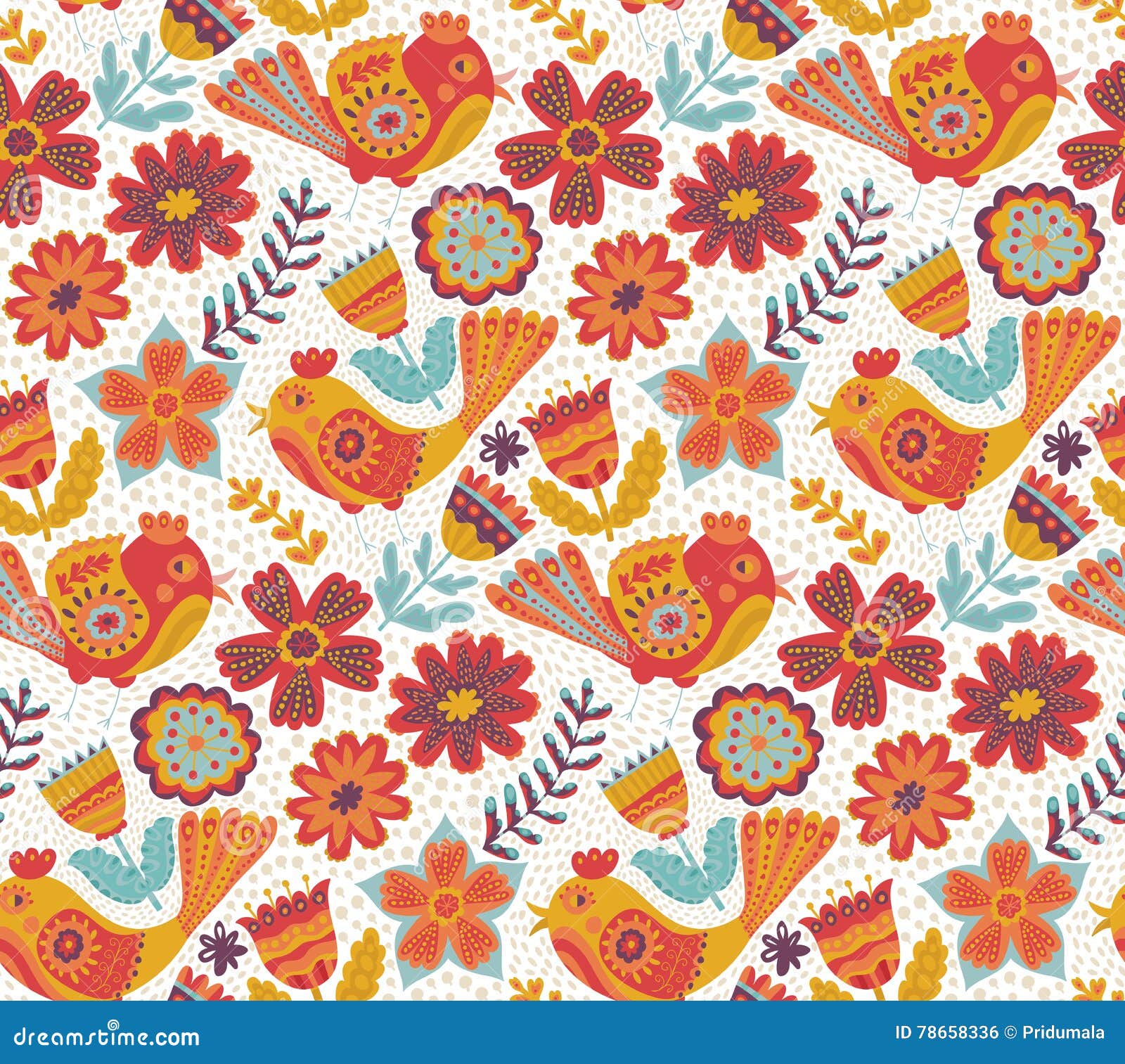 Vector Flower Pattern, Seamless Botanic Texture Stock Vector ...
