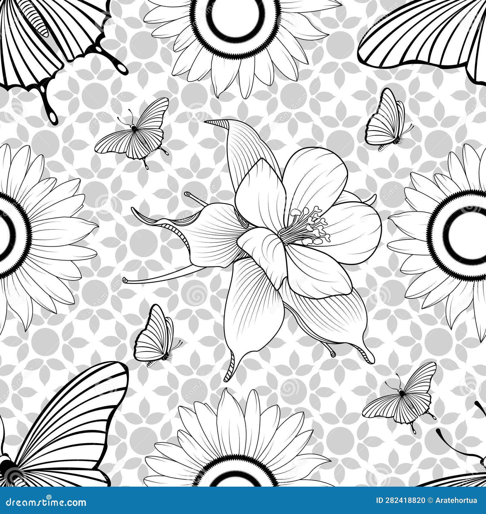 Vector Flower Pattern Wallpaper Isolated Illustration Stock Vector ...
