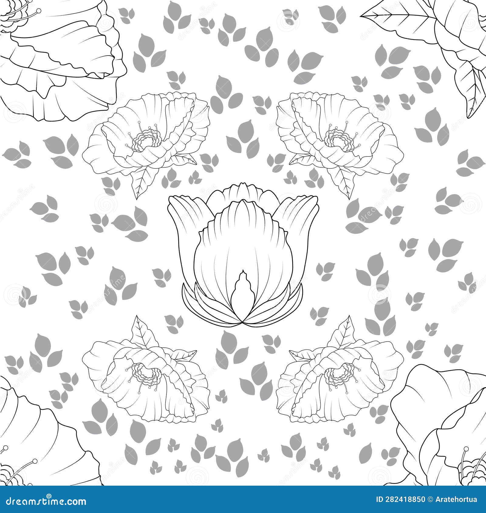 Vector Flower Pattern Wallpaper Isolated Illustration Stock Vector ...