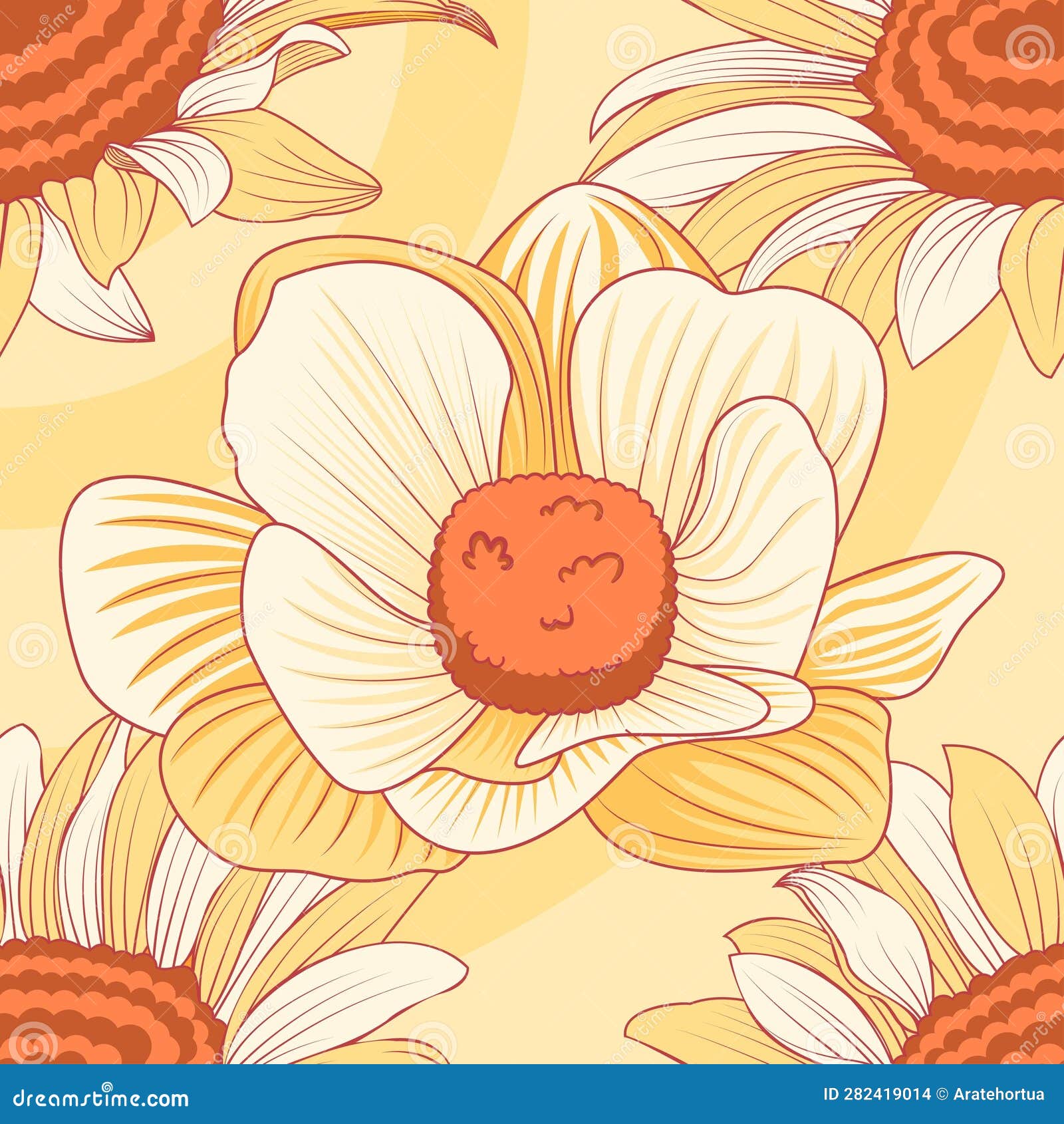 Vector Flower Pattern Wallpaper Isolated Illustration Stock Vector ...