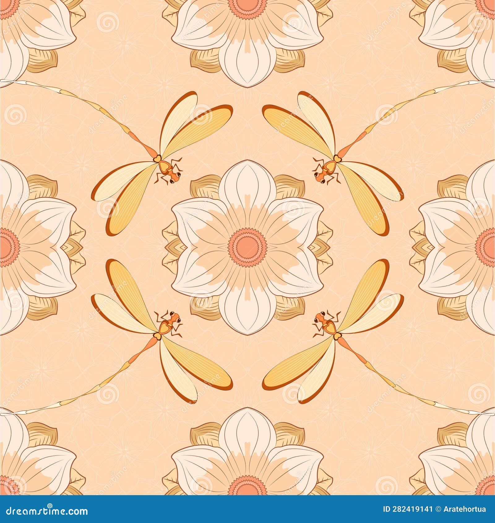 Vector Flower Pattern Wallpaper Isolated Illustration Stock Vector ...