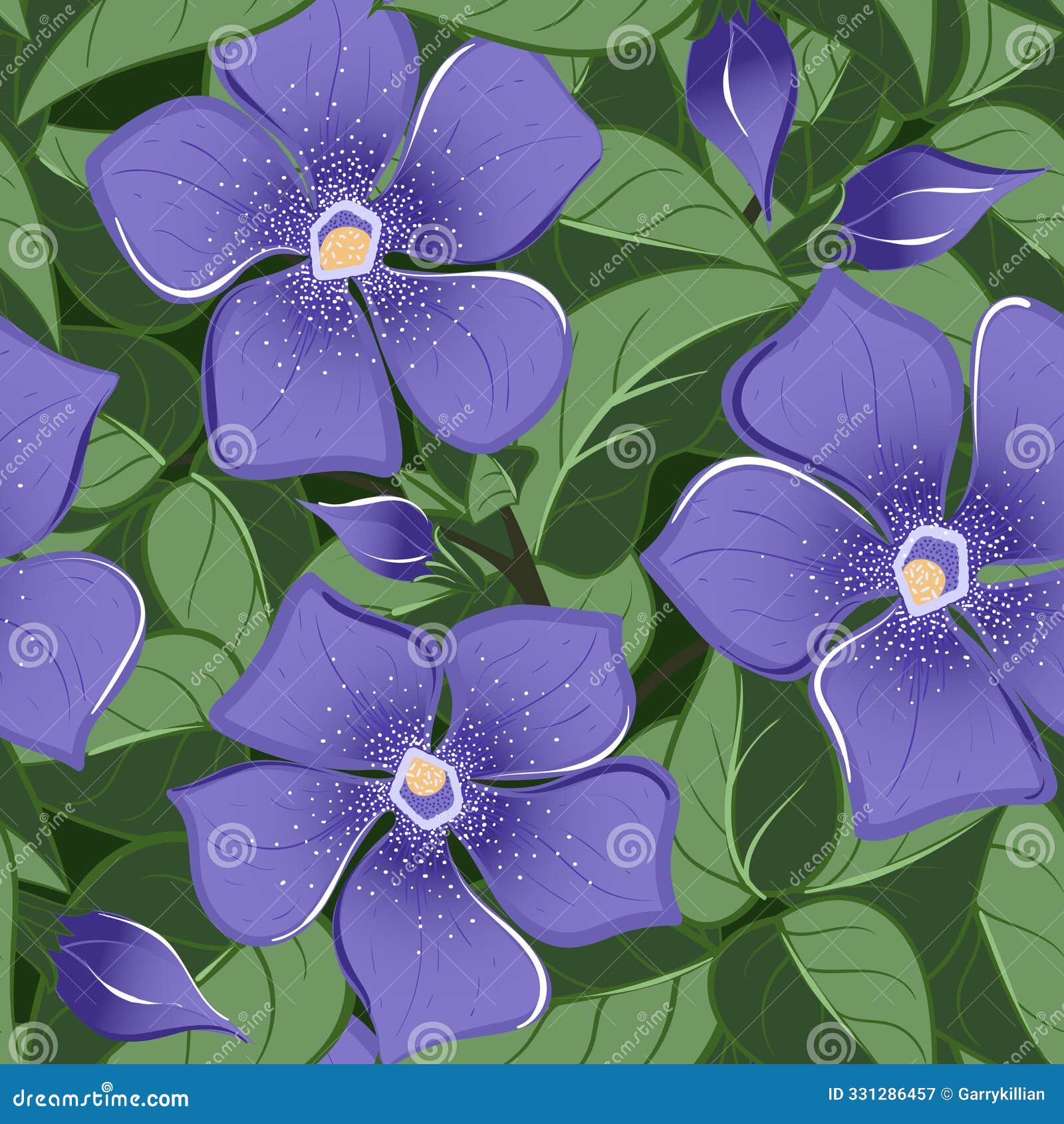 Flower Periwinkle Sketch Hand Drawn Vector Stock Illustration ...