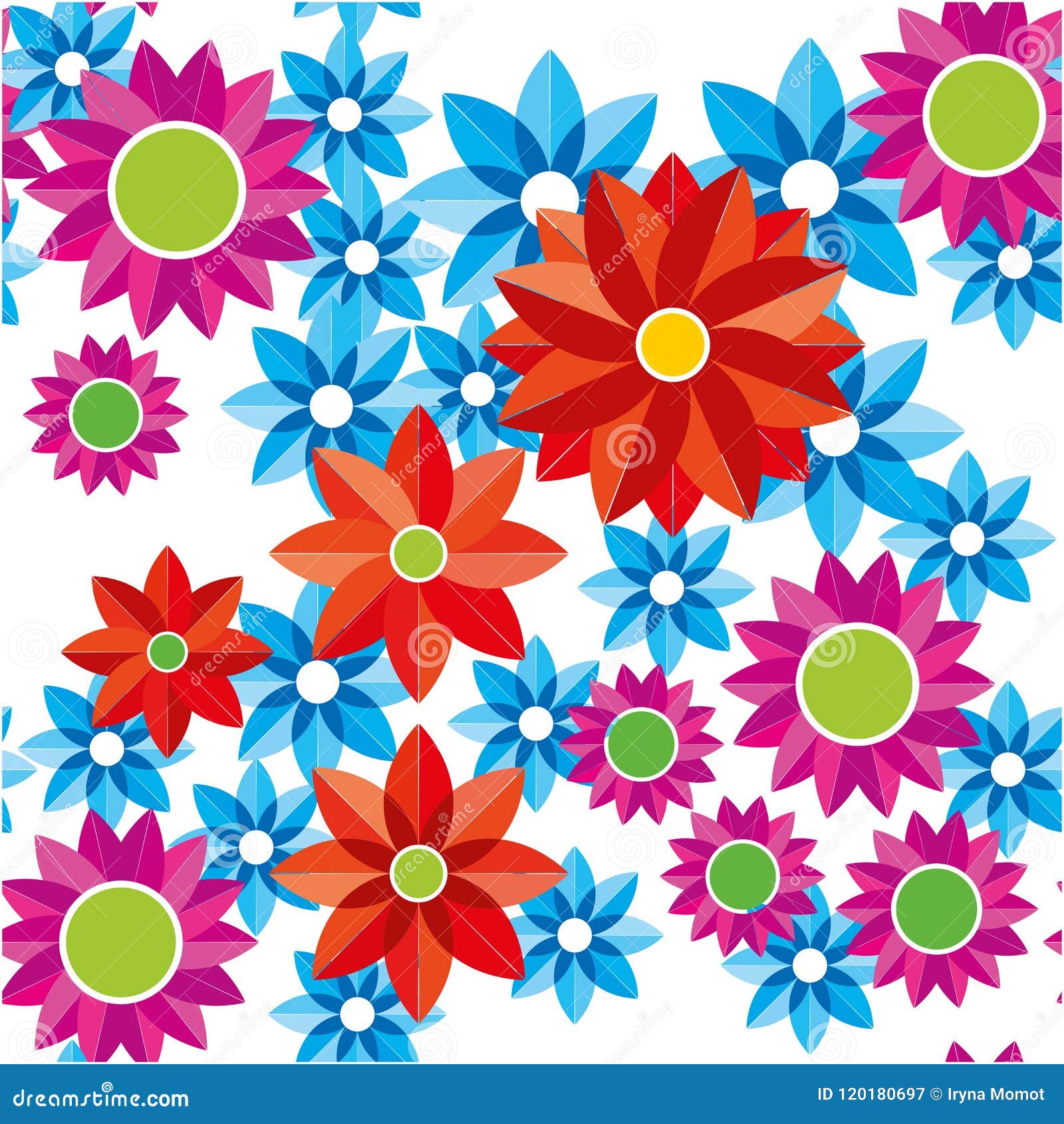 Vector Flower Seamless Background Stock Vector - Illustration of spring ...