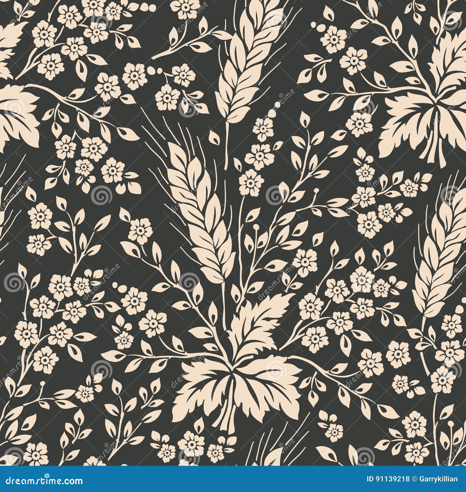 Vector Flower Seamless Pattern Element. Elegant Texture for Backgrounds ...
