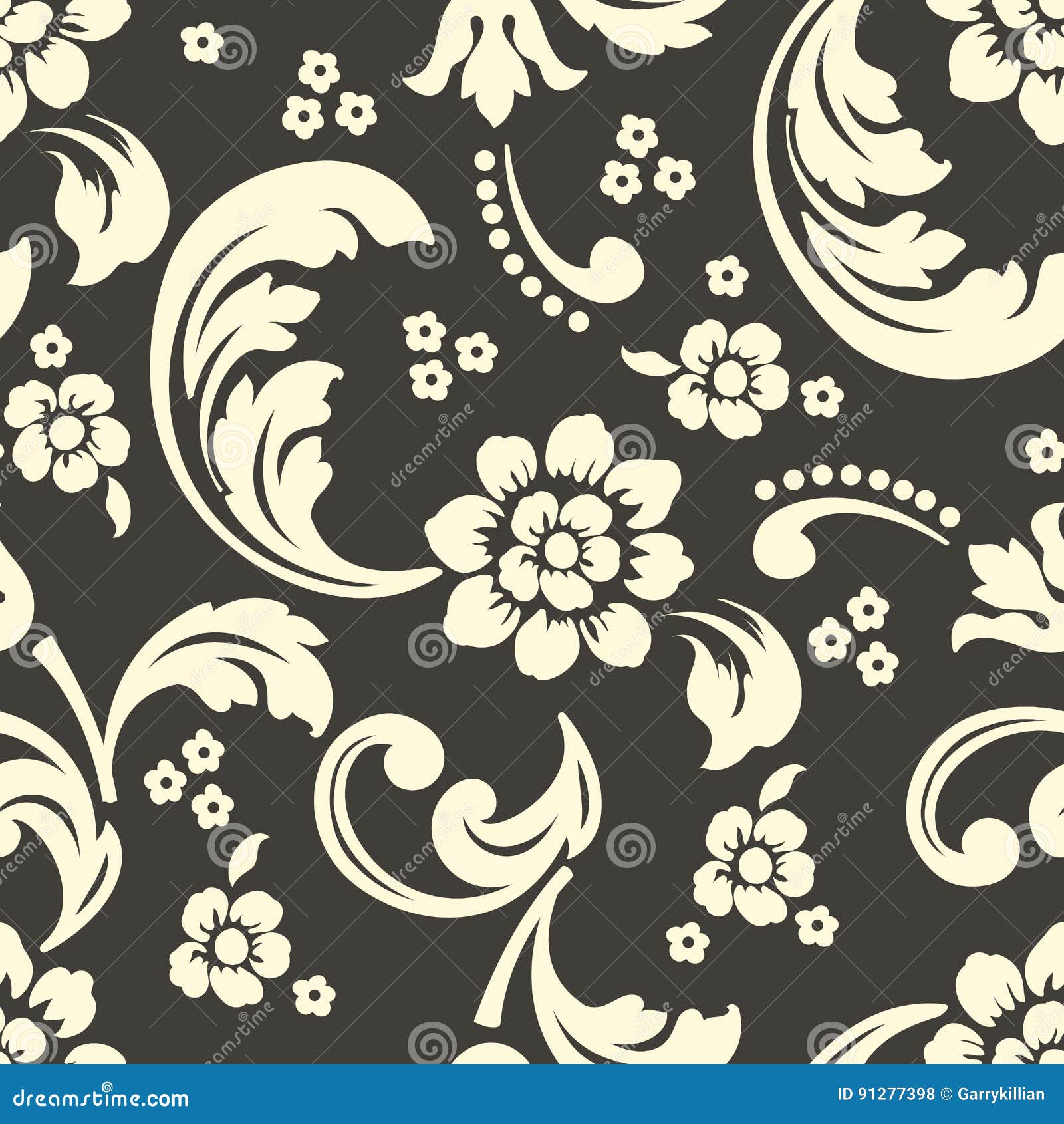 Vector Flower Seamless Pattern Element. Elegant Texture for Backgrounds ...