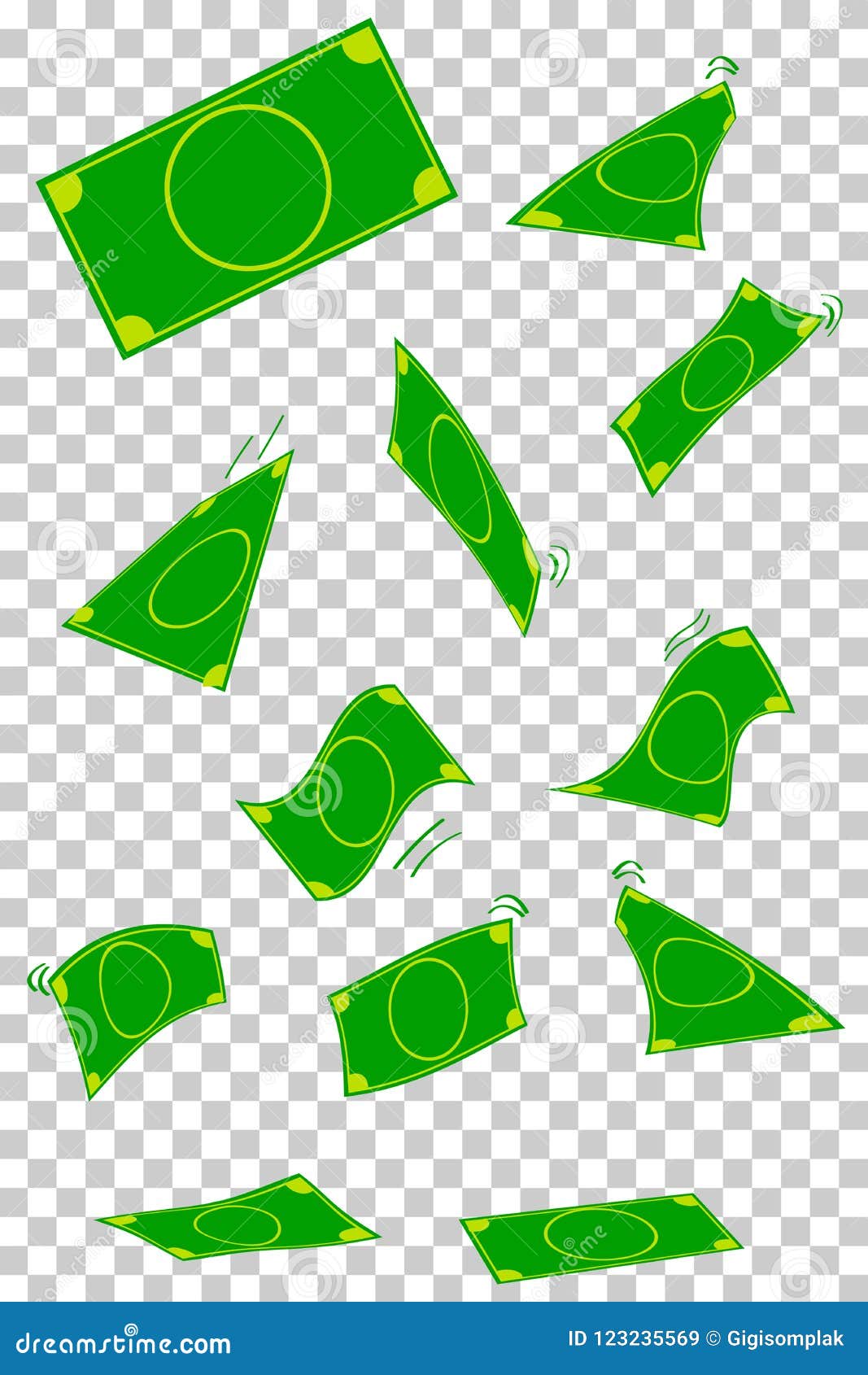 Simple Vector Flowing and Dropping Blank Money, at Transparent Effect ...
