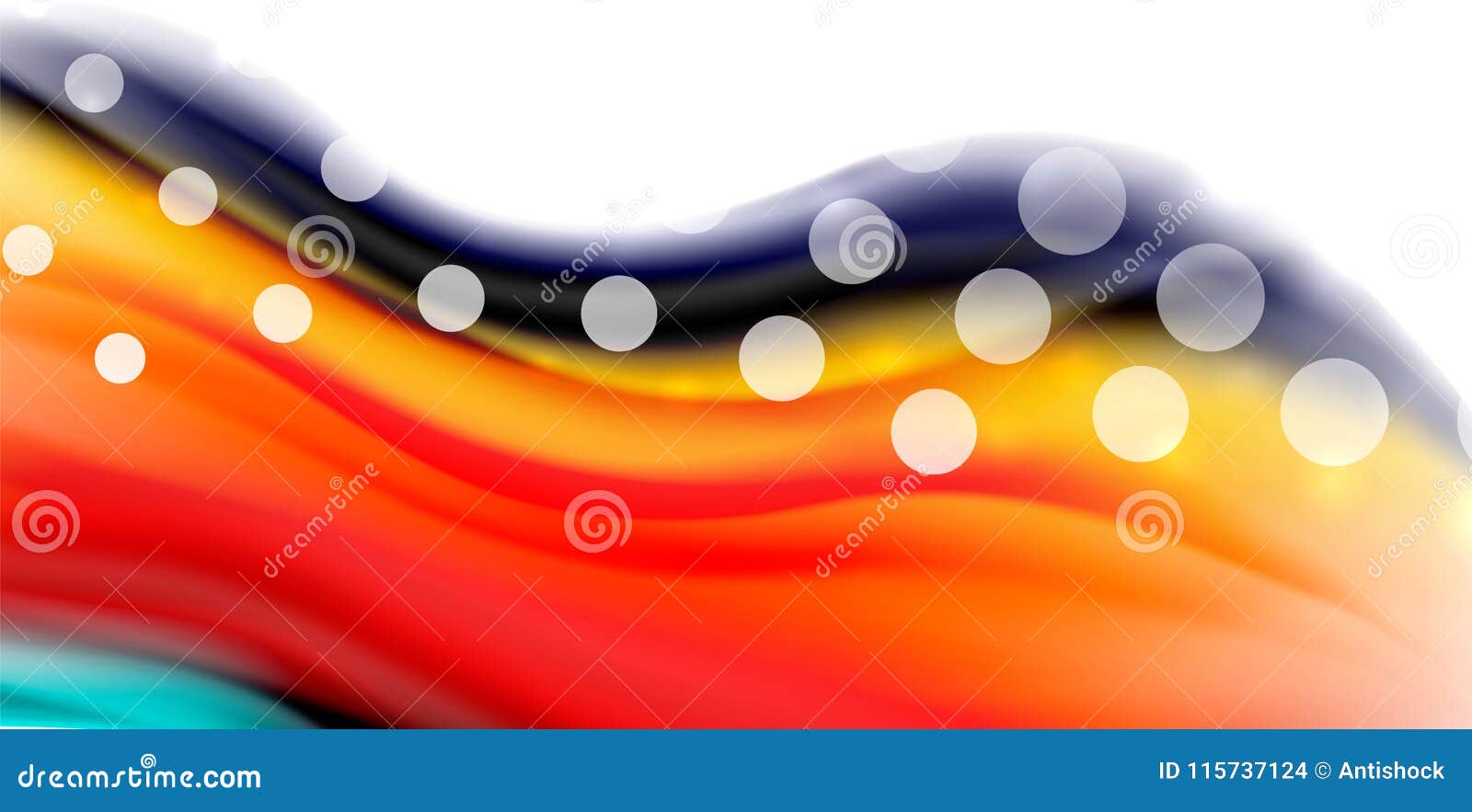 Vector Flowing Liqiud Colors Isolated on White, Wave Abstract ...