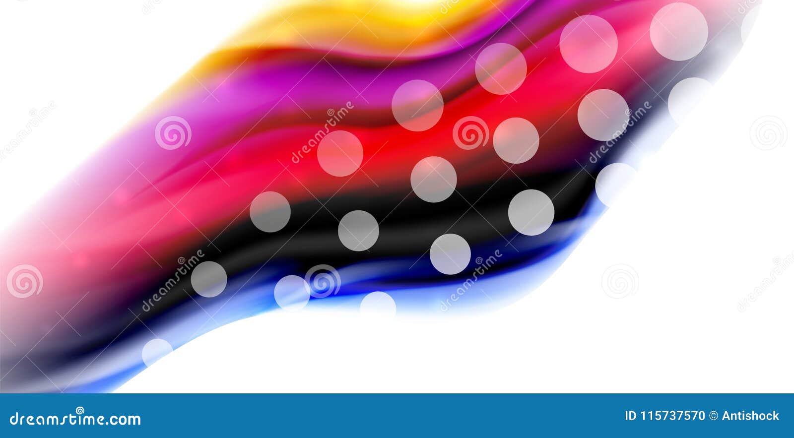 Vector Flowing Liqiud Colors Isolated on White, Wave Abstract ...