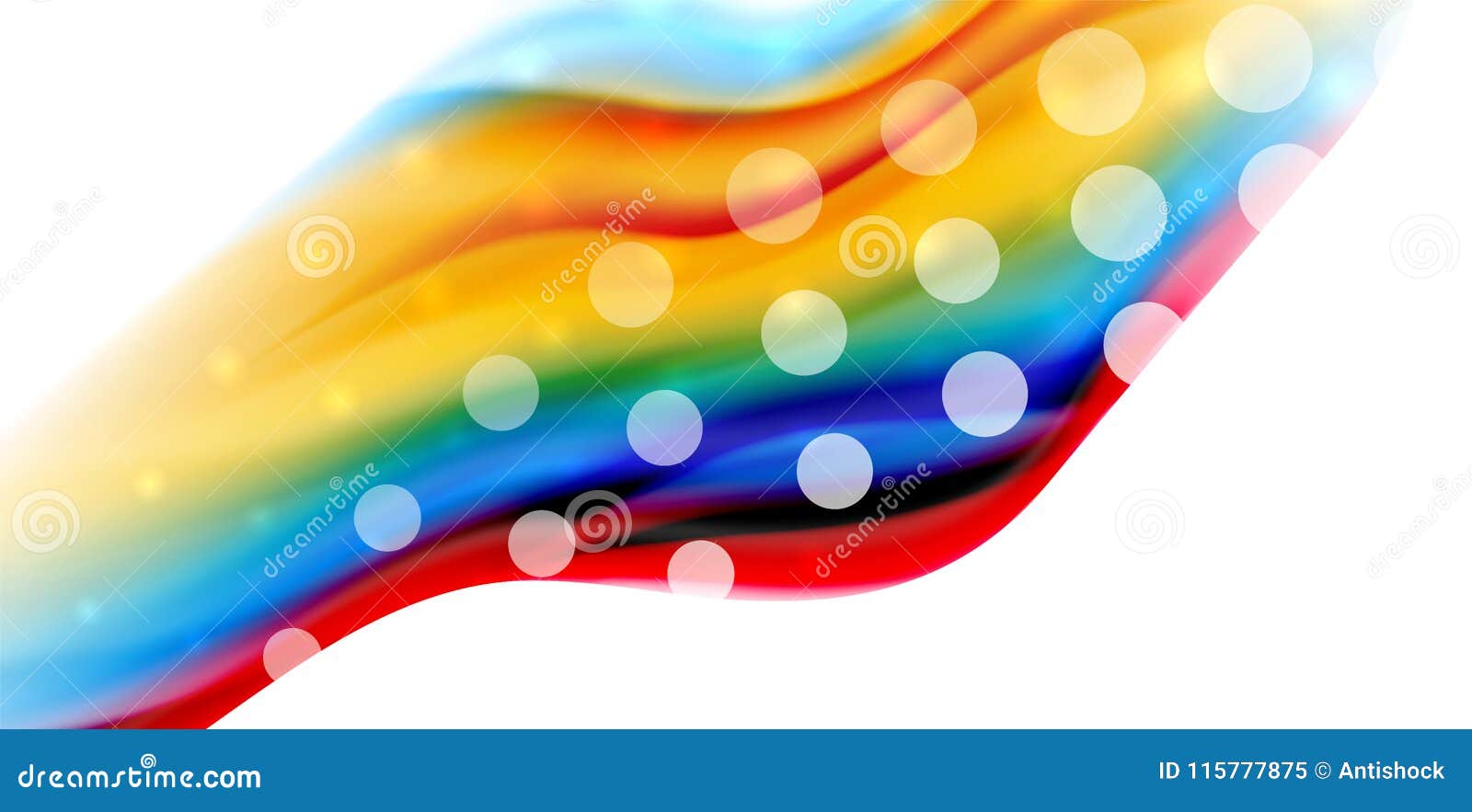 Vector Flowing Liqiud Colors Isolated on White, Wave Abstract ...