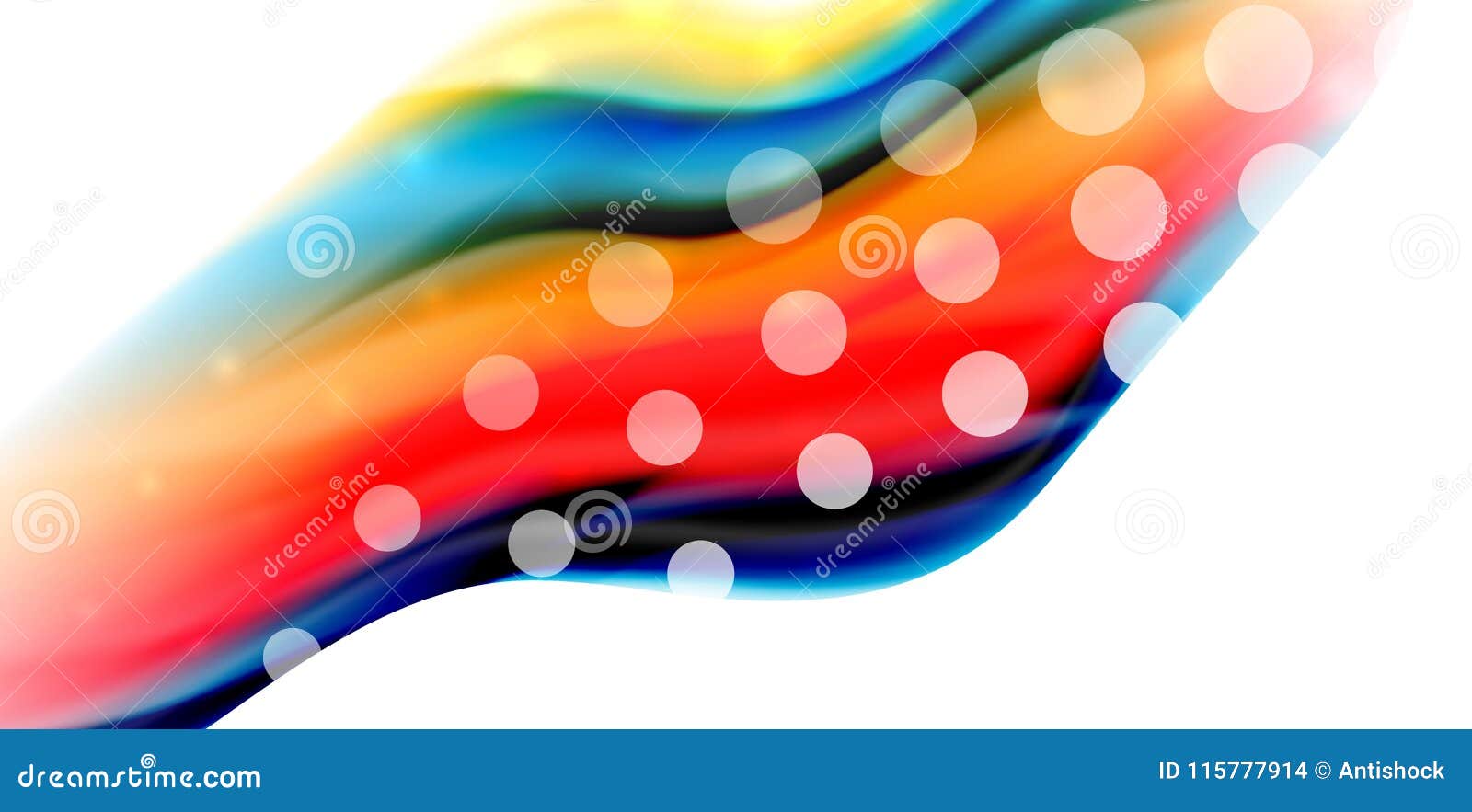 Vector Flowing Liqiud Colors Isolated on White, Wave Abstract ...