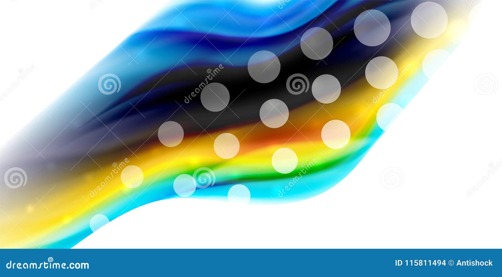 Vector Flowing Liqiud Colors Isolated on White, Wave Abstract ...