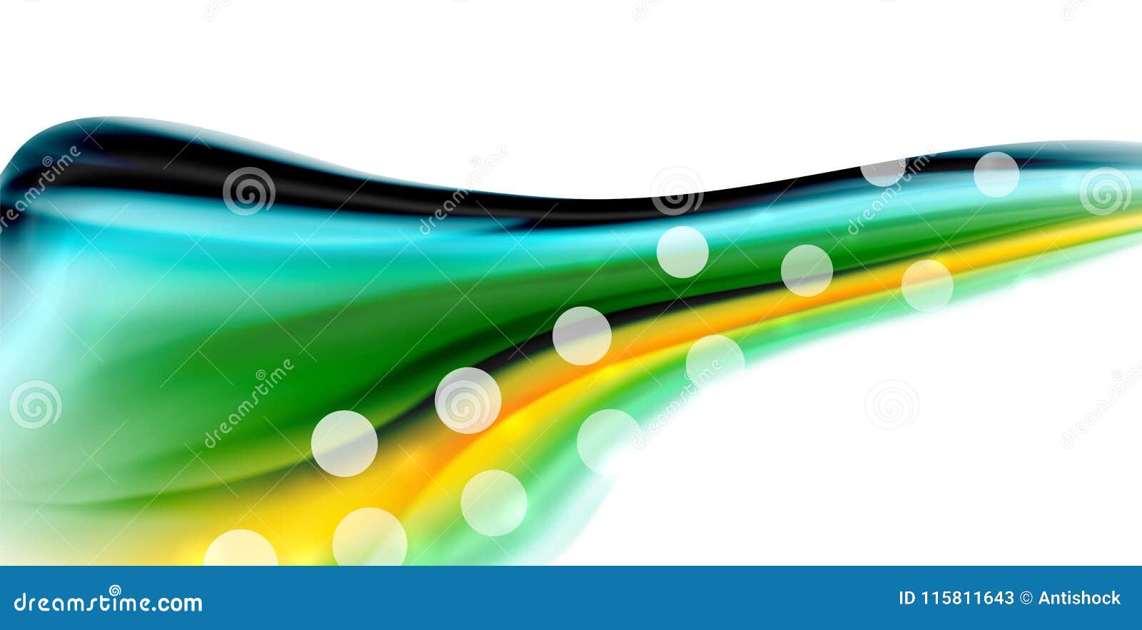 Vector Flowing Liqiud Colors Isolated on White, Wave Abstract ...