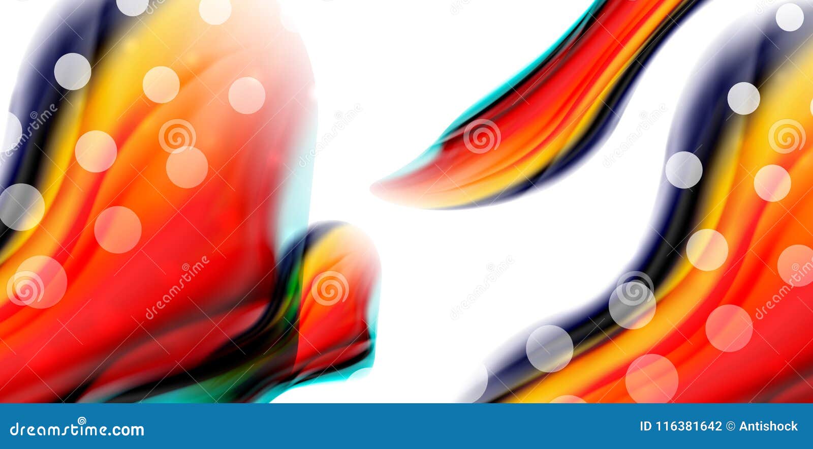 Vector Flowing Liqiud Colors Isolated on White, Wave Abstract ...