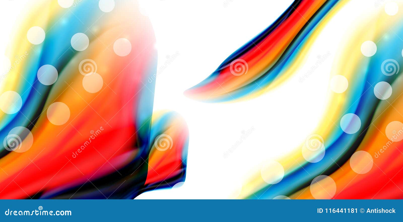 Vector Flowing Liqiud Colors Isolated on White, Wave Abstract ...