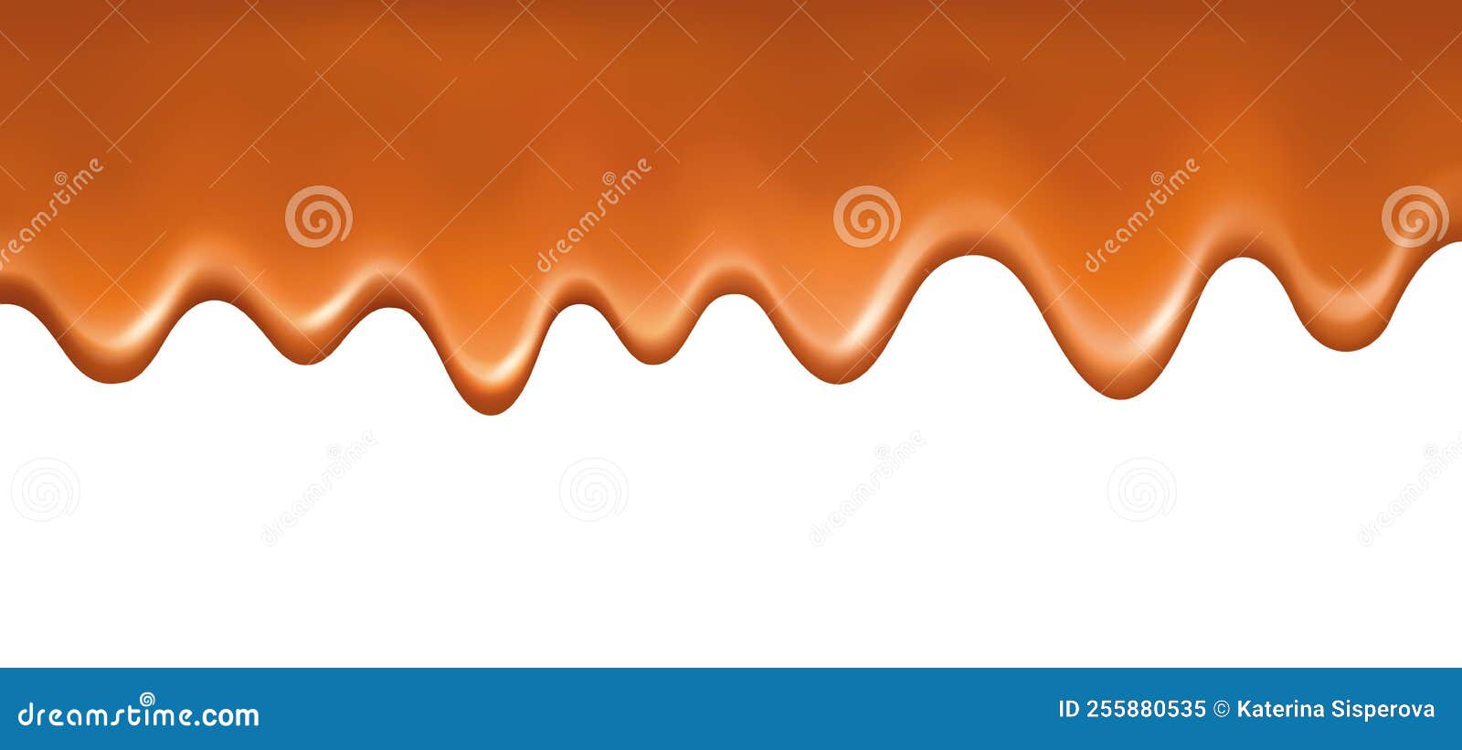 Vector Flowing Melted Caramel Border Isolated On White Background ...