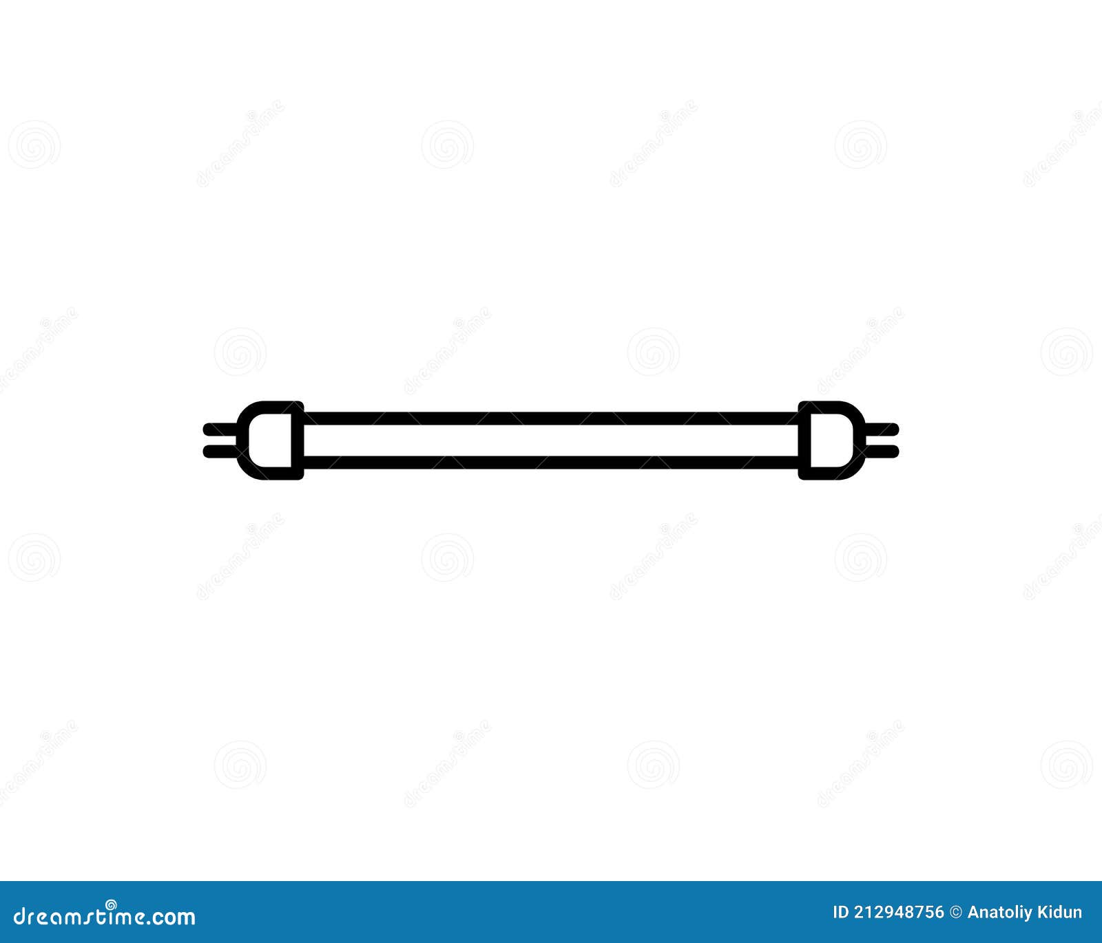 Vector Fluorescent Lamp. Silhouette of a Fluorescent Tube Stock Vector ...