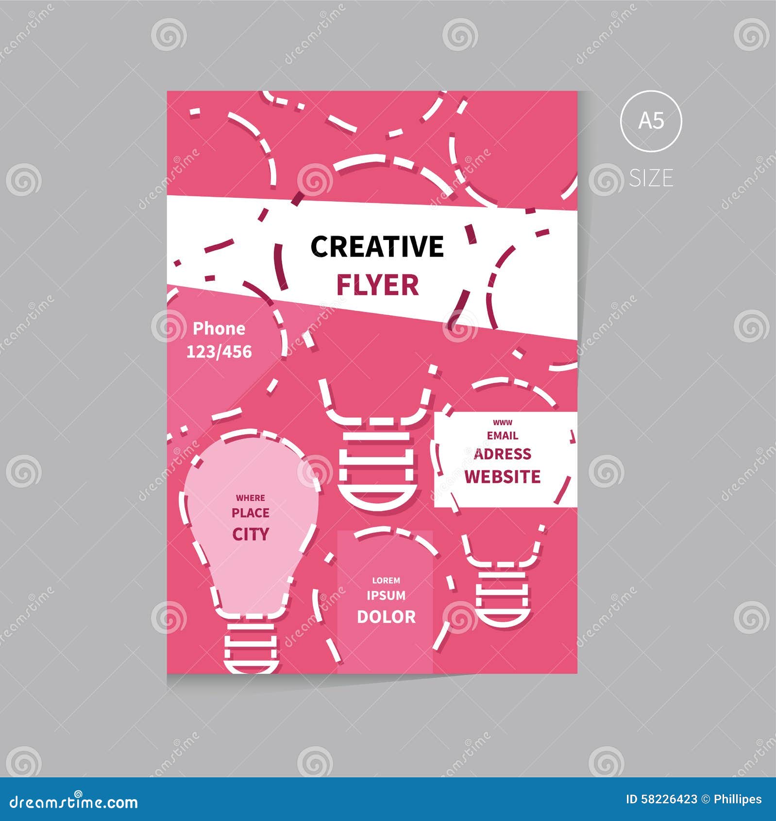 Vector Flyer Brochure Design Template Size A5 Stock Vector ...