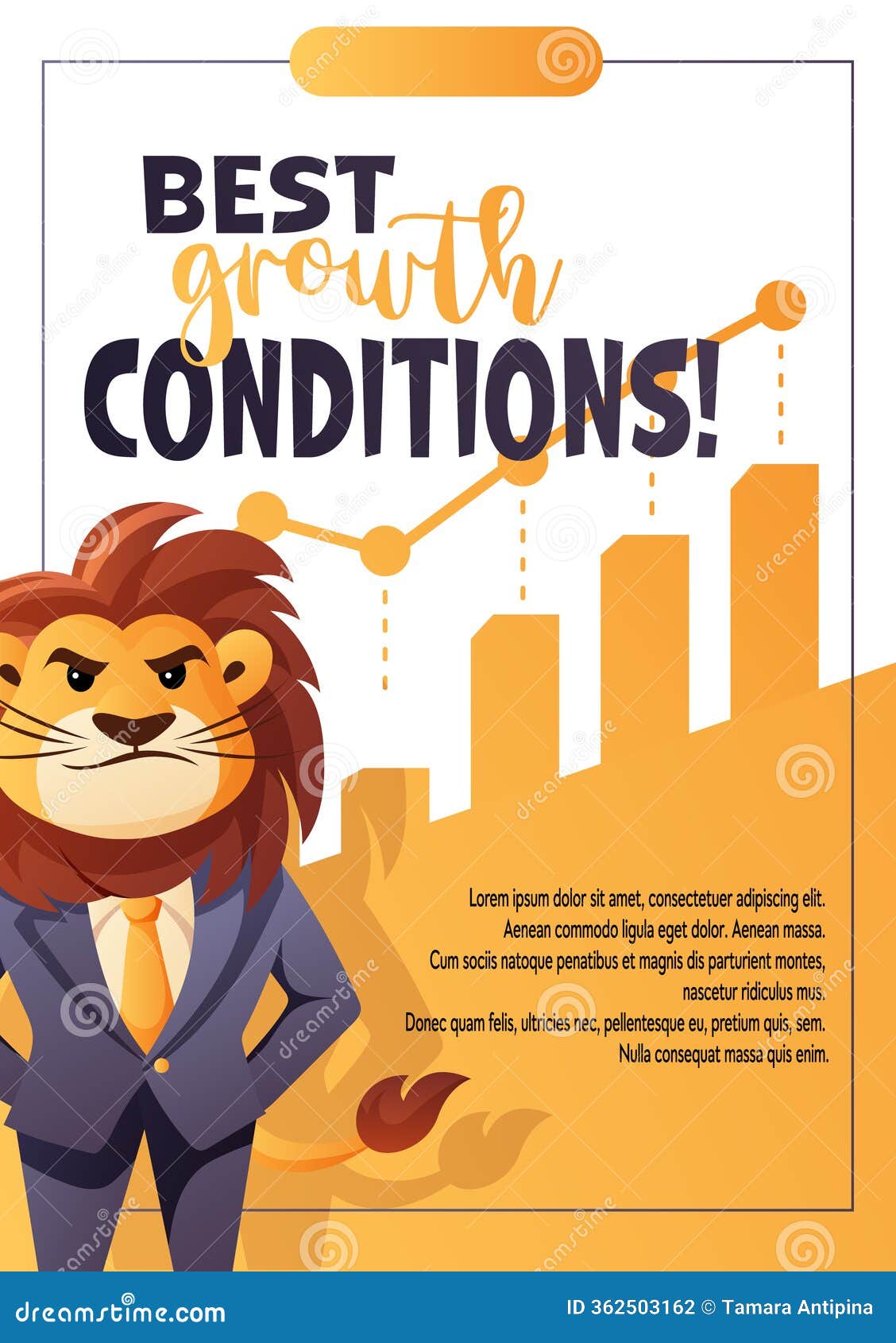 Vector Flyer with Growth Chart and Success Message Stock Illustration ...