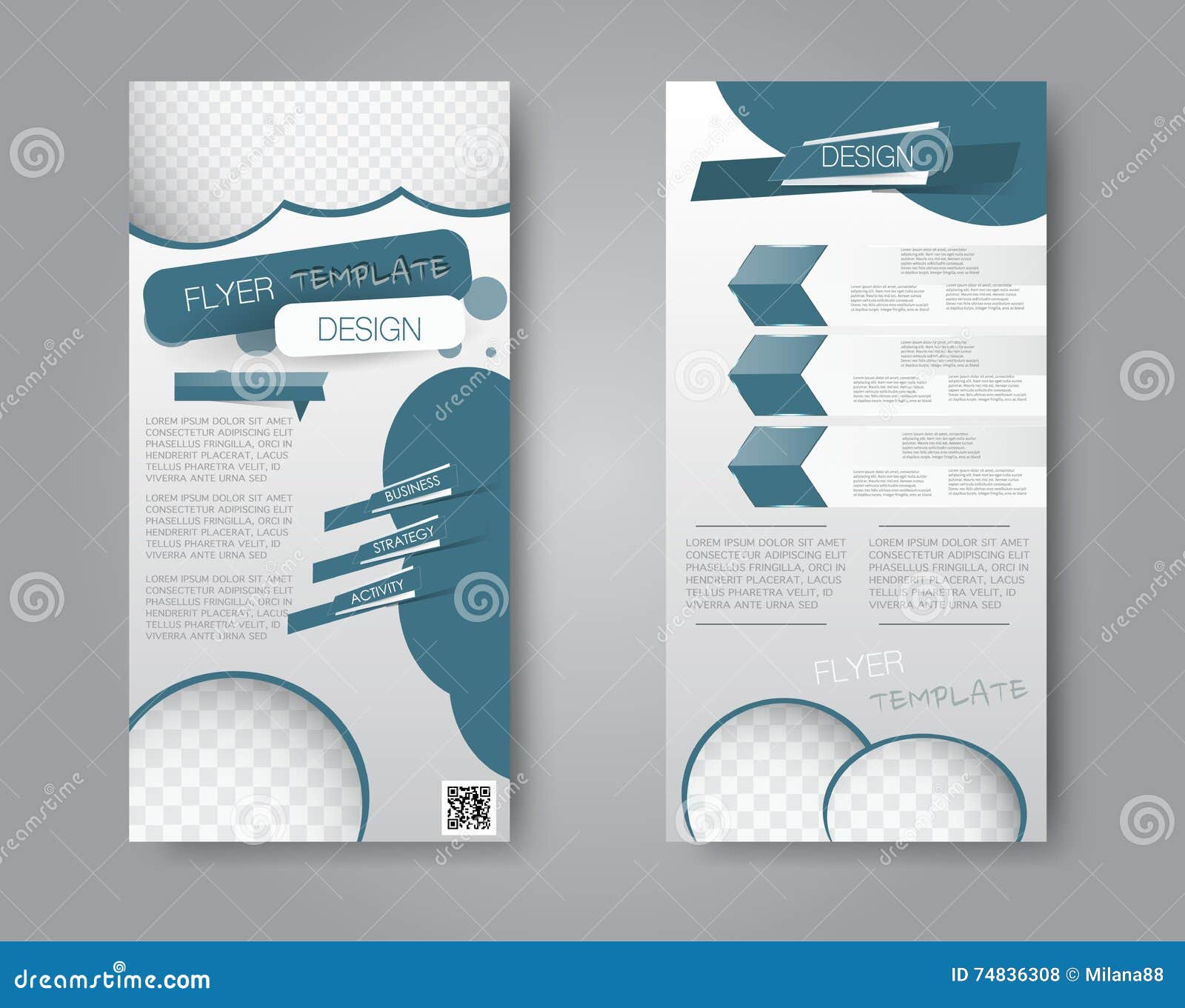 Vector Flyer and Leaflet Design. Set of Two Side Brochure Templates ...