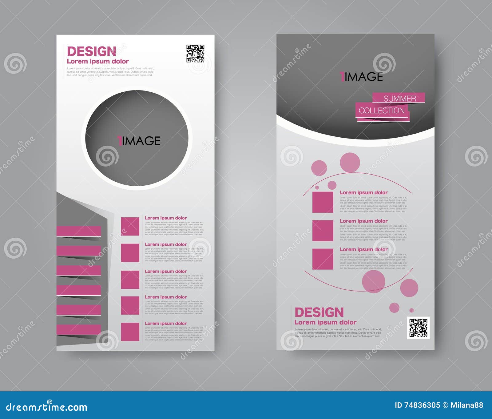 Vector Flyer and Leaflet Design. Set of Two Side Brochure Templates ...