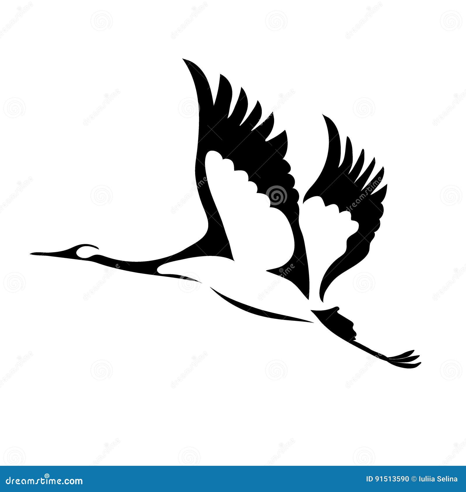 Vector flying crane stock vector. Illustration of balance - 91513590