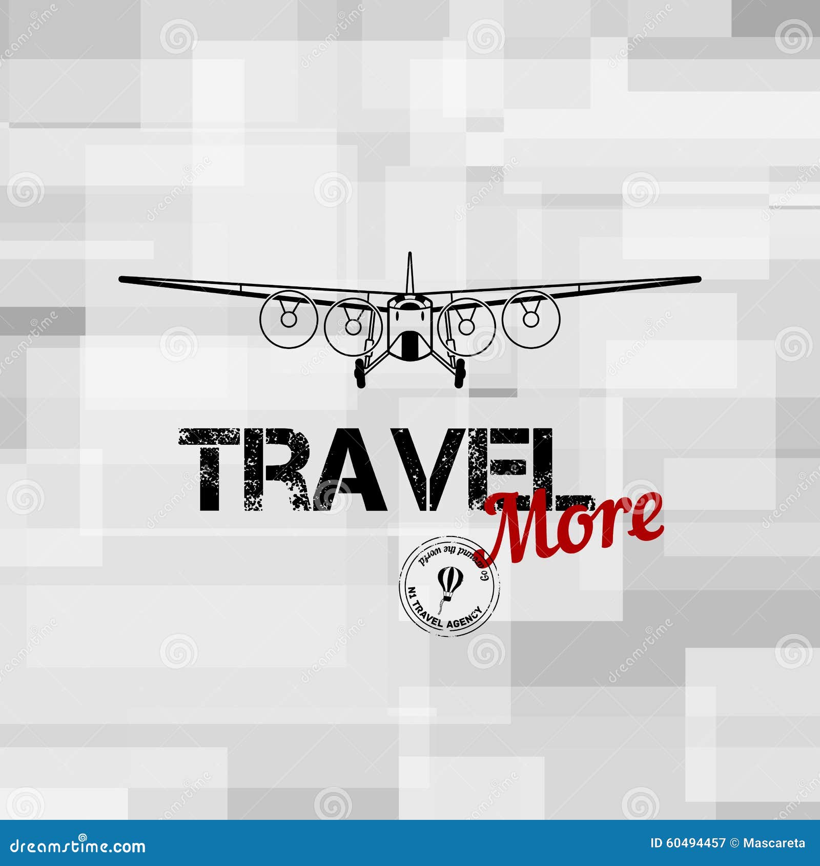 Vector Flying Plane with Travel Text Typographic Stock Vector ...