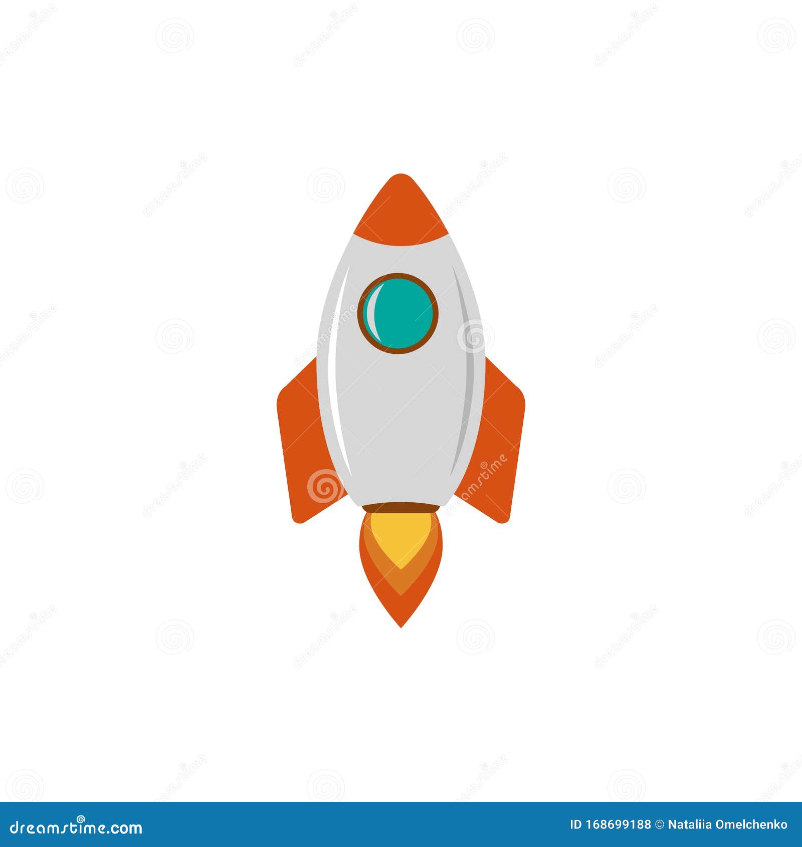 Vector Flying Rocket Isolated on White Stock Illustration ...