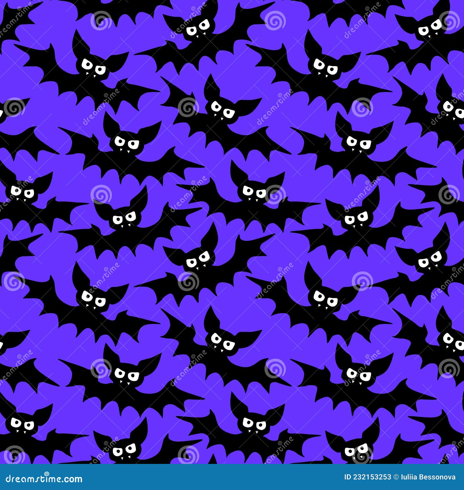 Vector Flying Vampire Bats Seamless Pattern. Halloween Backgrounds and ...