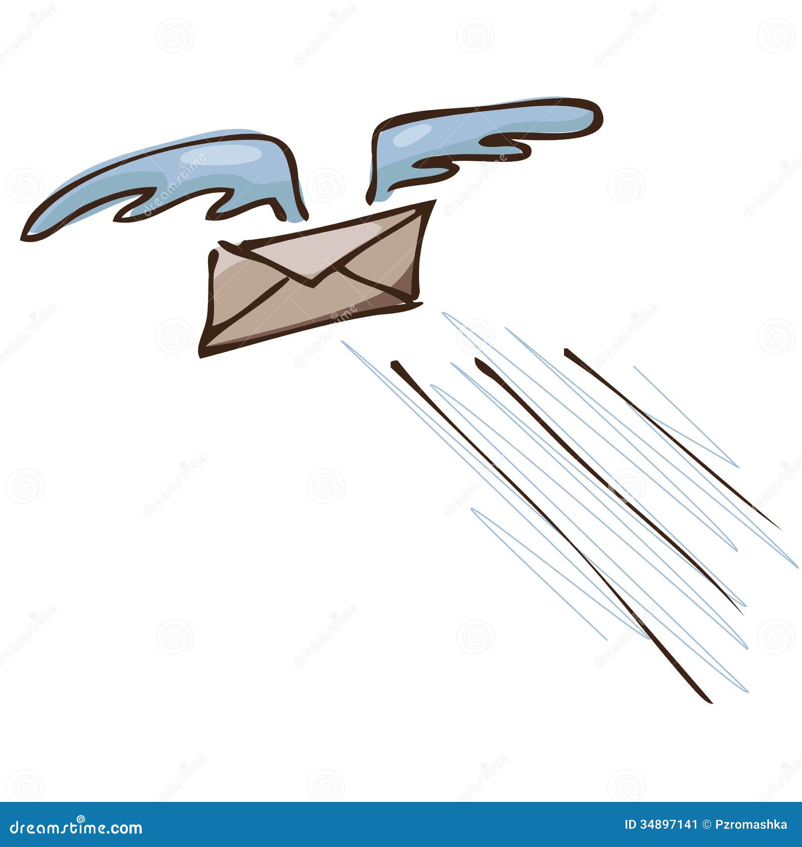 Vector. Flying on the Wings of Letter Stock Vector - Illustration of ...