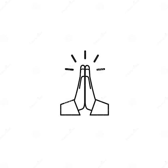 Vector Folded Hands Icon Vector Stock Vector - Illustration of folded ...