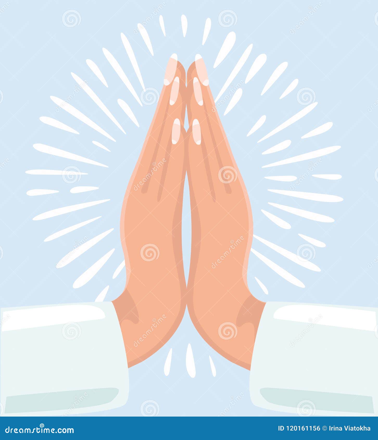 Vector Folded Hands Isolated on White Background Stock Vector ...