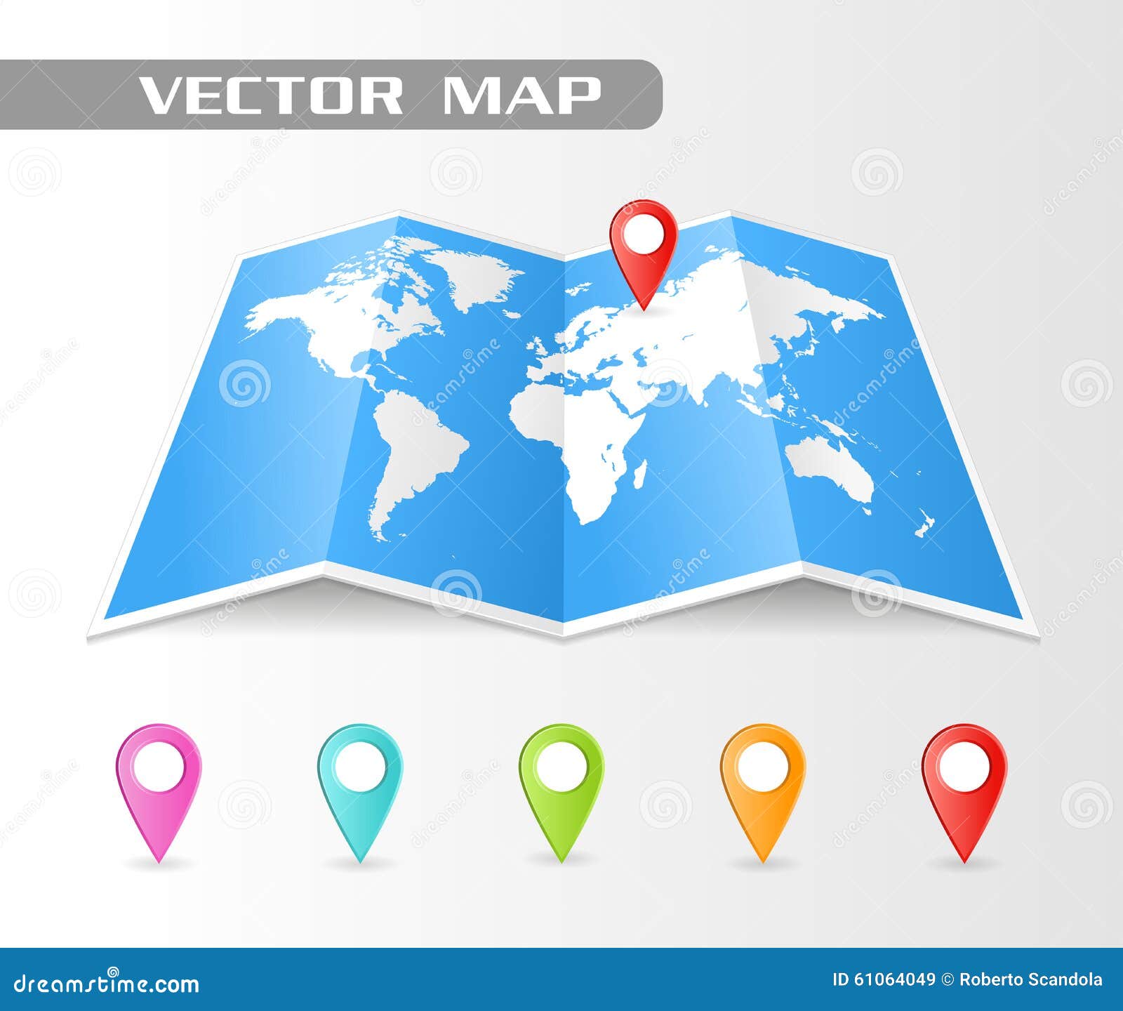 Vector Folded Map of the World Stock Vector - Illustration of earth ... Vector Folded Map of the World Stock Vector - Illustration of earth ...