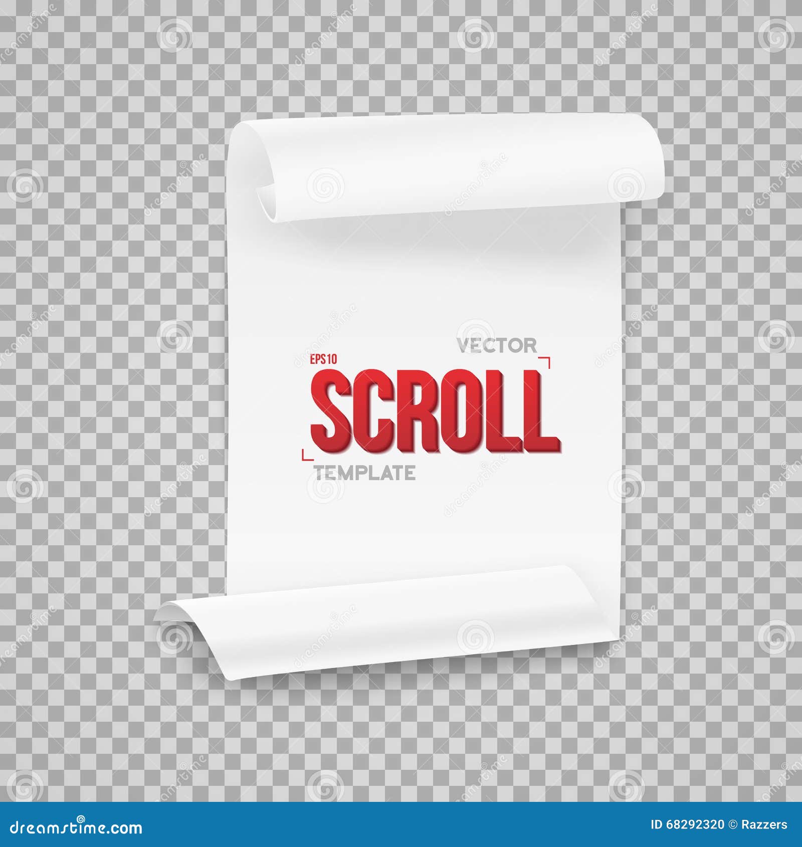 Vector Folded White Paper Sheet Template. Realistic Vector EPS10 Stock ...