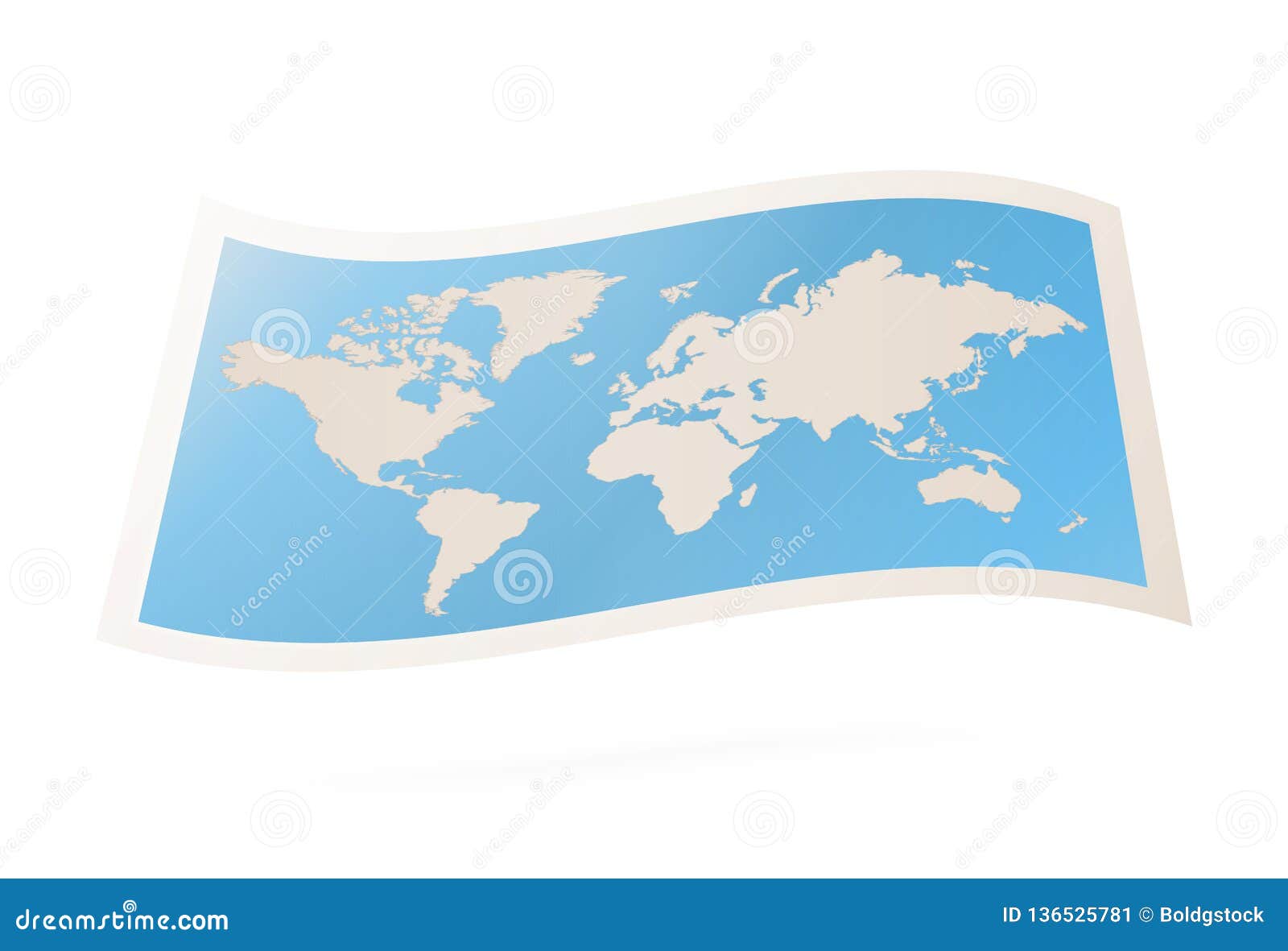 Vector folded world map stock vector. Illustration of template - 136525781