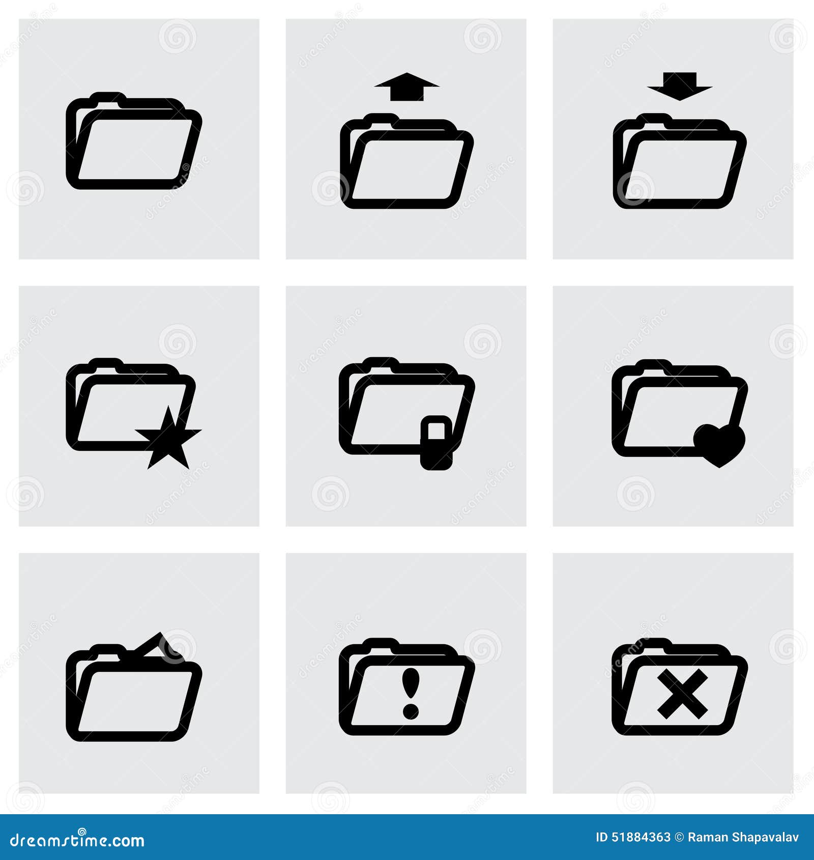 Vector folder icon set stock illustration. Illustration of template ...