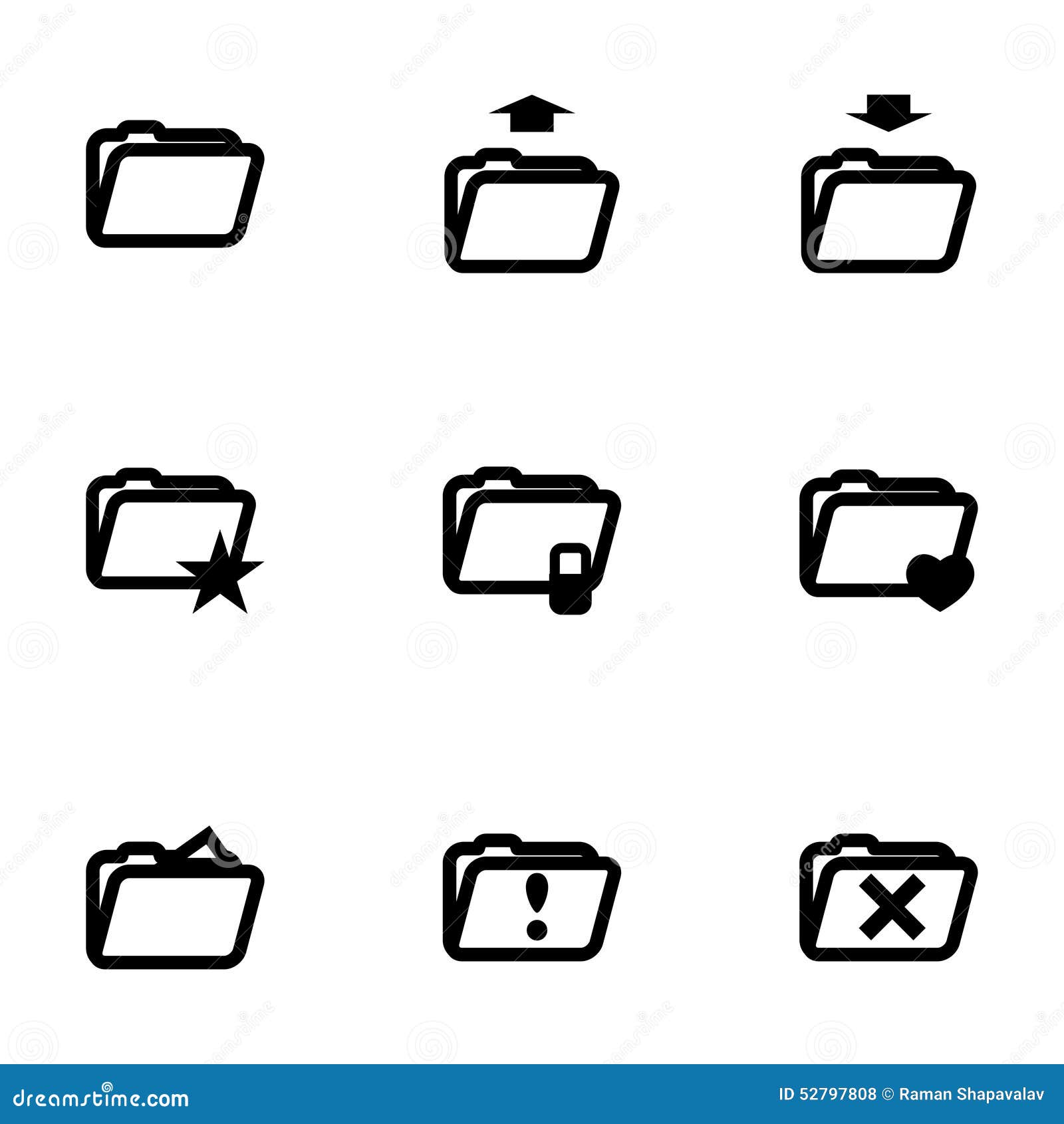 Vector folder icon set stock vector. Illustration of finance - 52797808