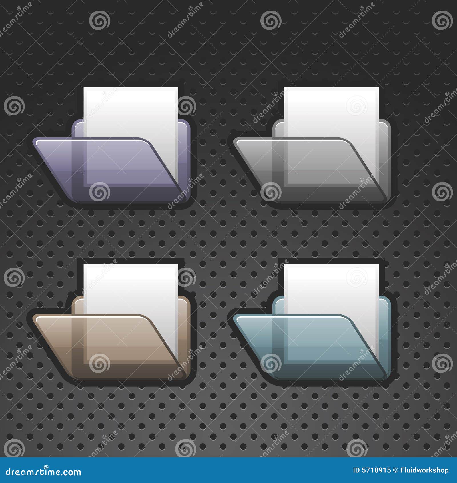 Vector Folder Icon Set On Blue Background. Eps10 | CartoonDealer.com ...