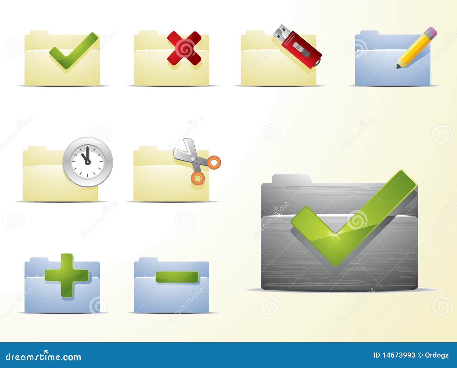 Vector folder icons set stock vector. Illustration of full - 14673993