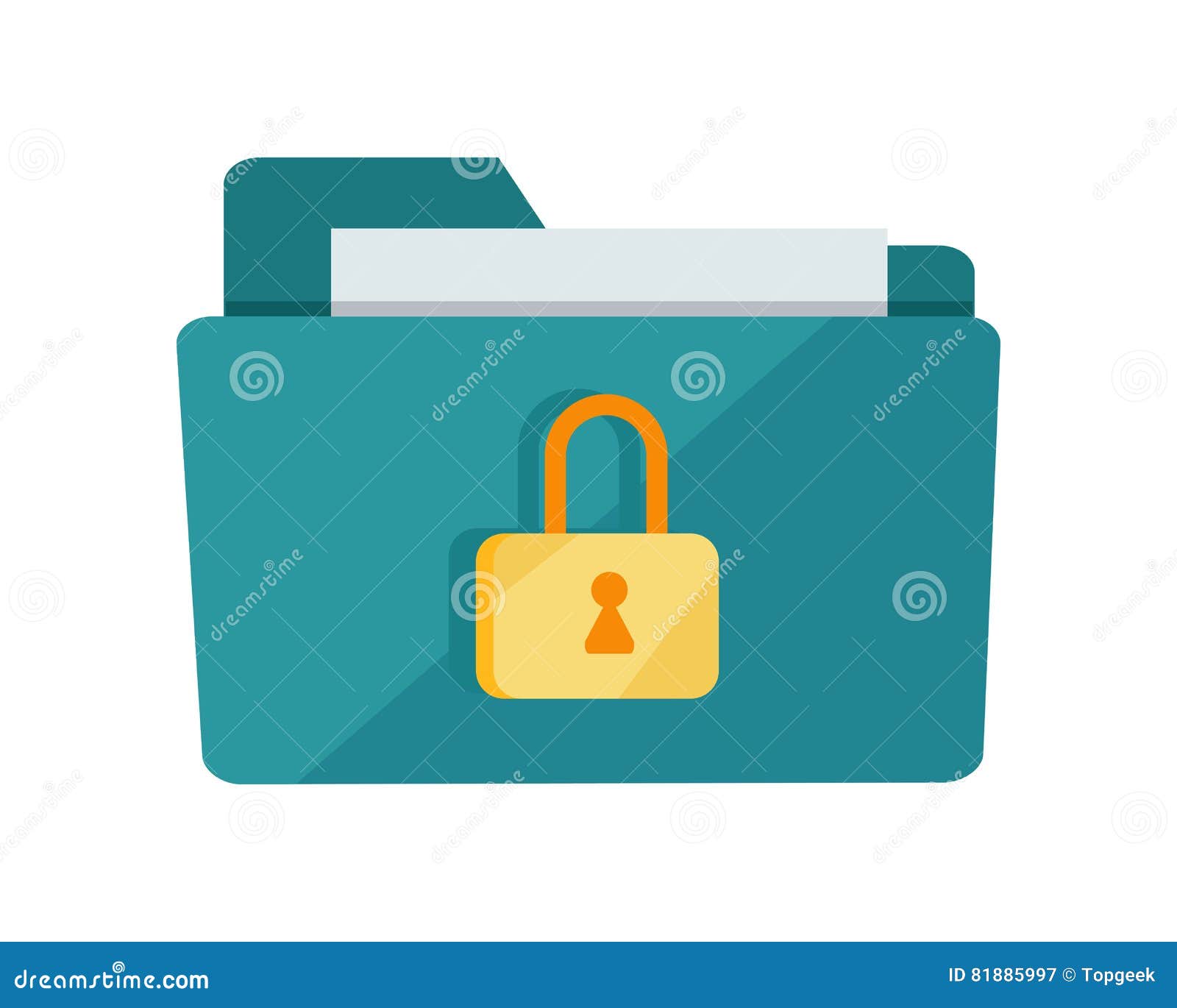 Vector Folder Lock Icon stock vector. Illustration of isolated - 81885997