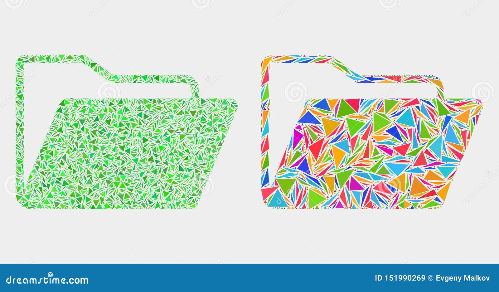 Vector Folder Mosaic Icon of Triangles Stock Vector - Illustration of ...