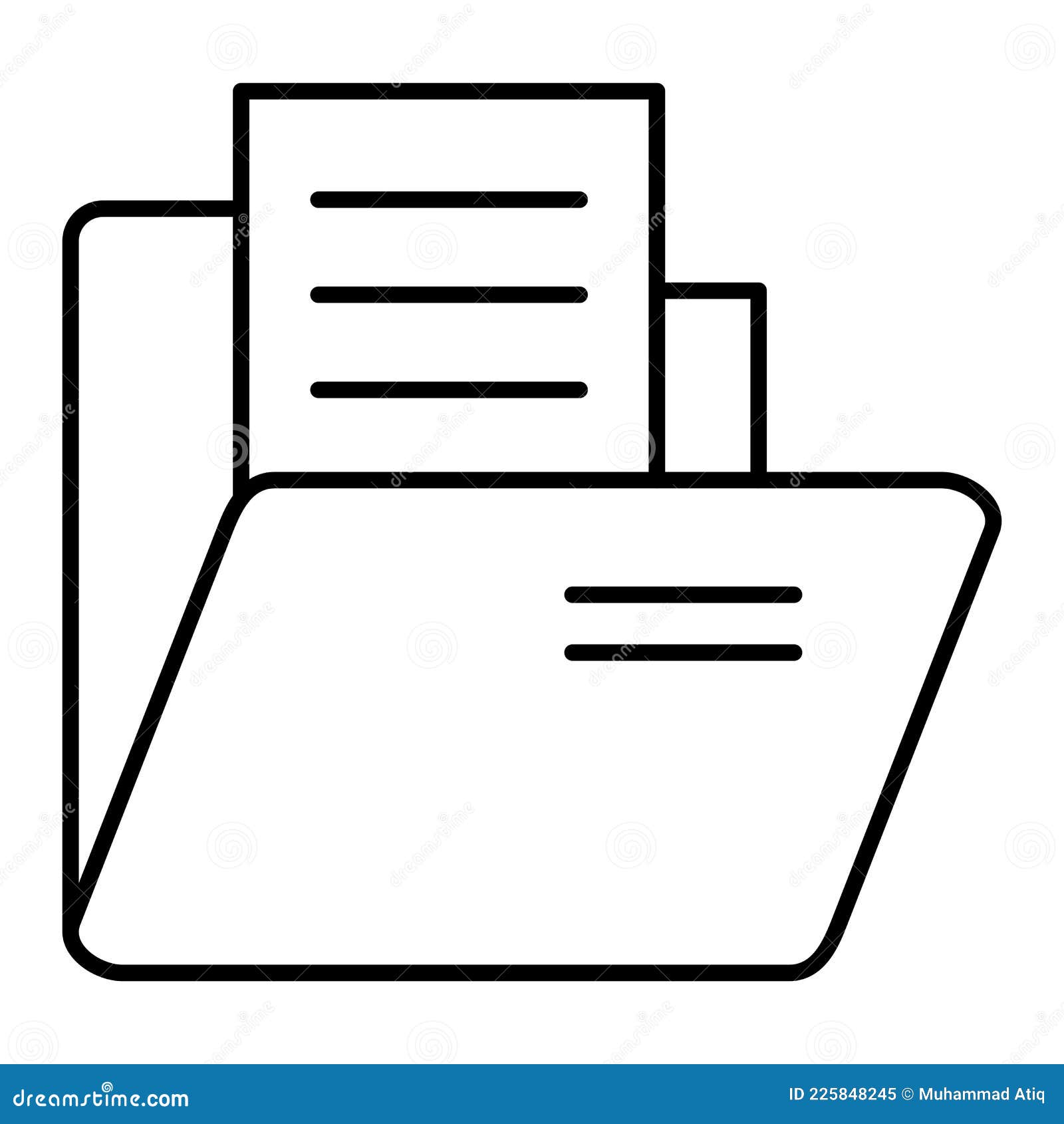 Vector Folder Outline Icon Design Stock Vector - Illustration of stroke ...