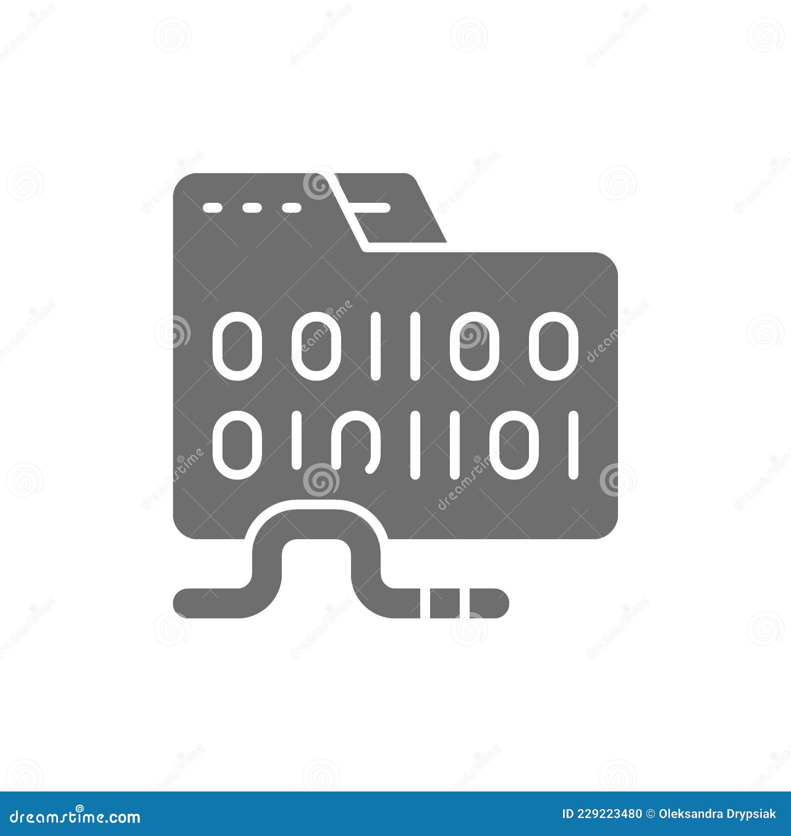Vector Folder Virus, Computer Worm Grey Icon. Stock Vector ...