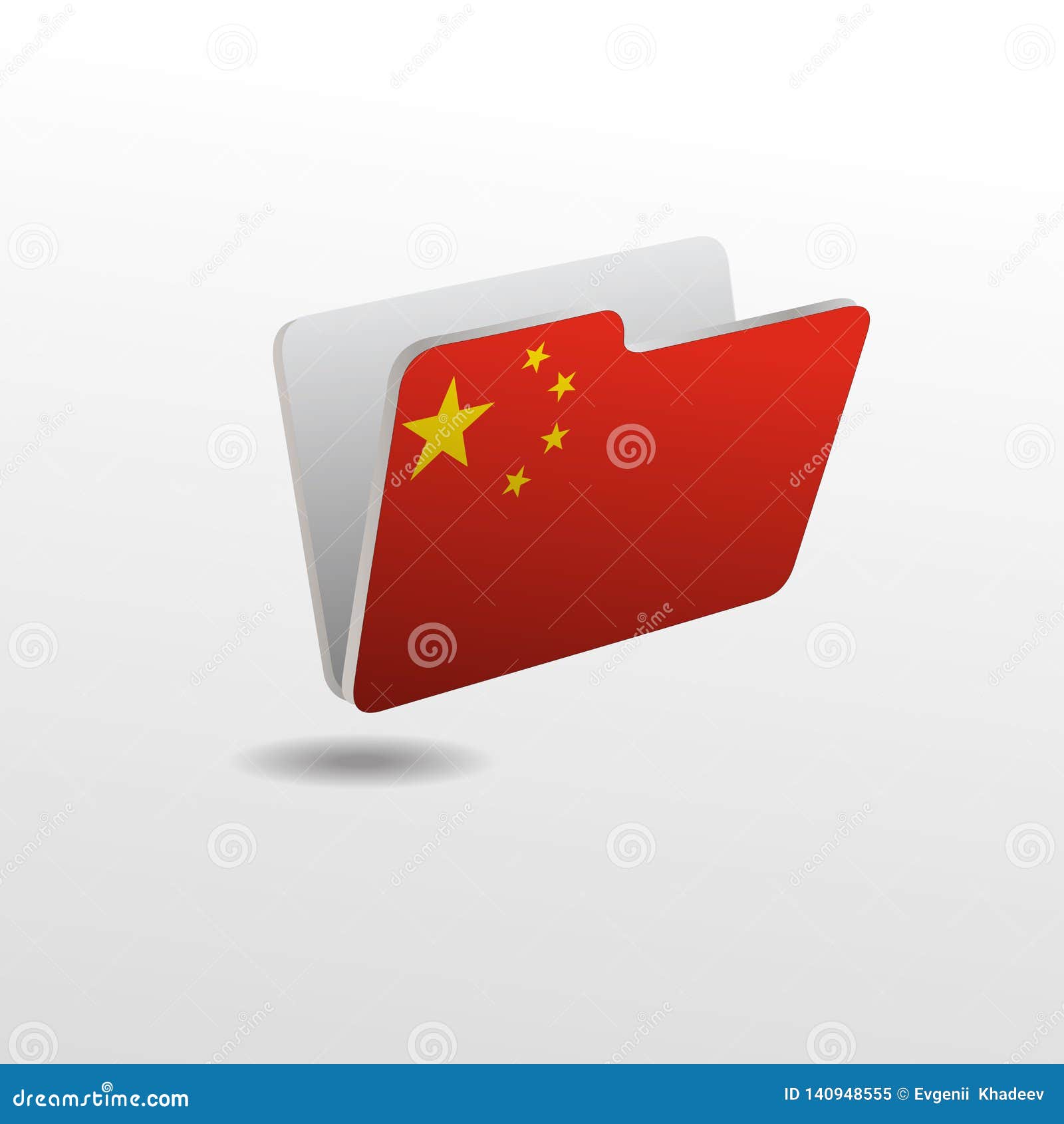 Folder with the Image of the Flag of CHINA Stock Vector - Illustration ...