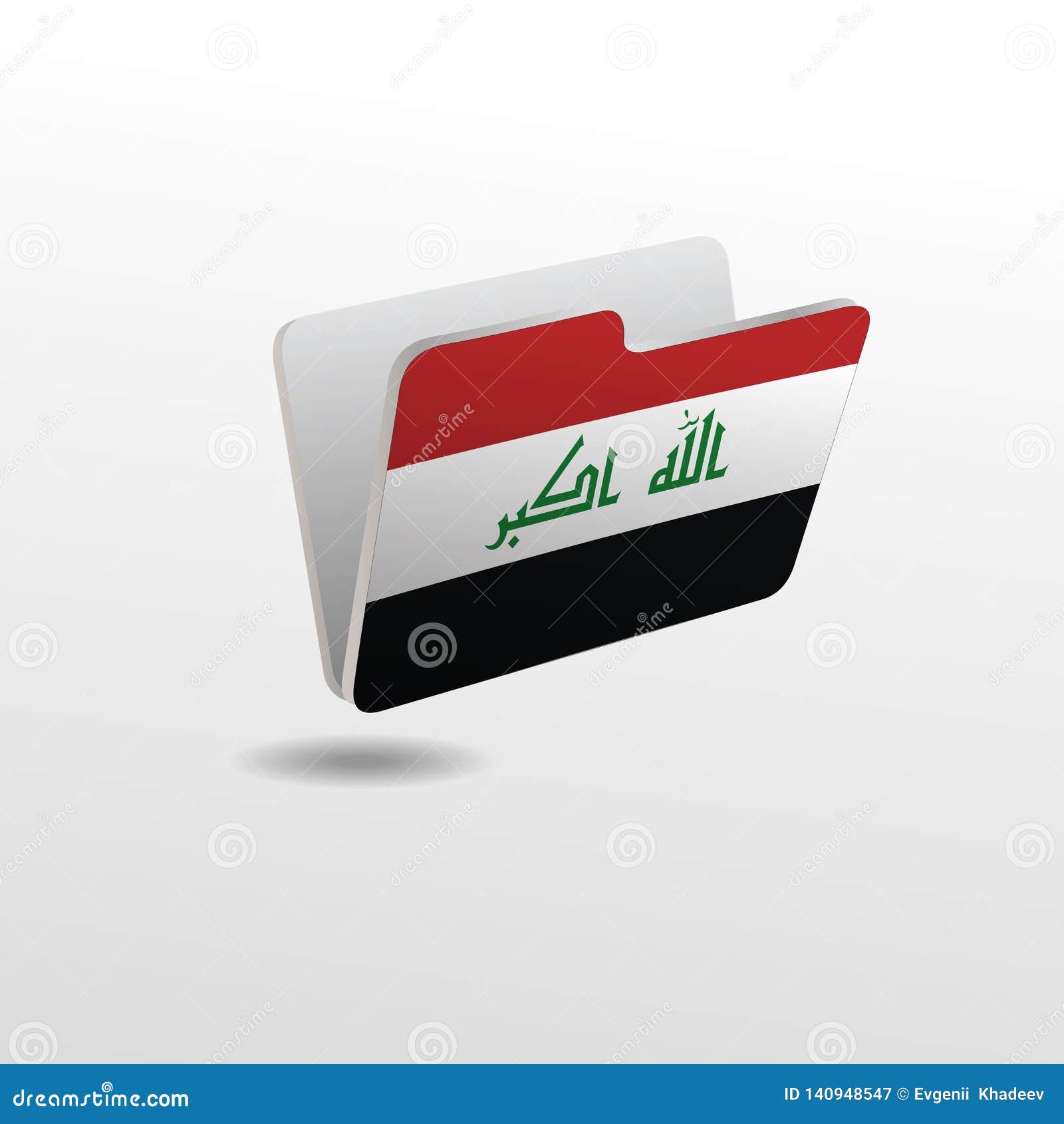 Folder with the Image of the Flag of IRAQ Stock Vector - Illustration ...