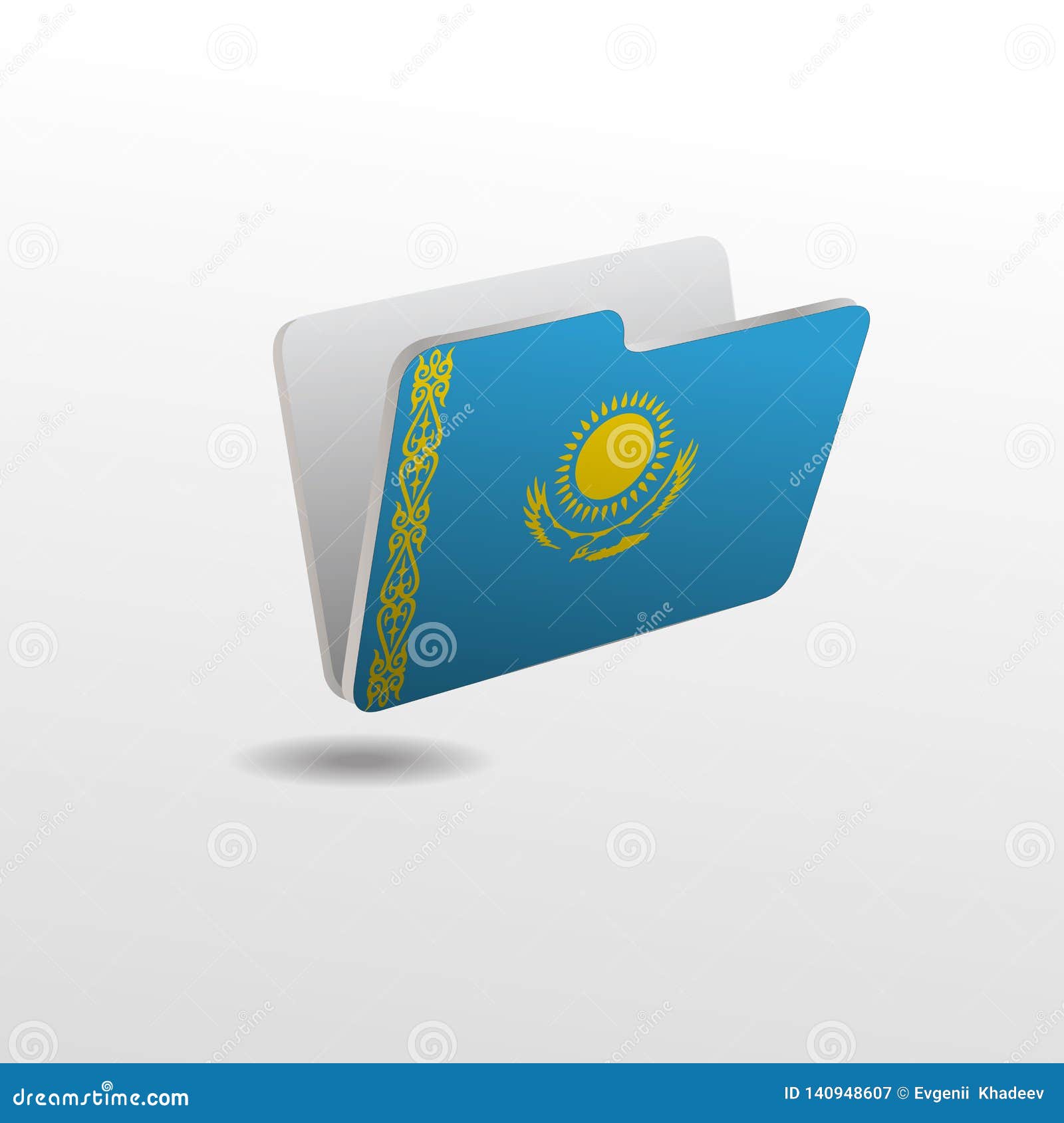Folder with the Image of the Flag of KAZAKHSTAN Stock Vector ...