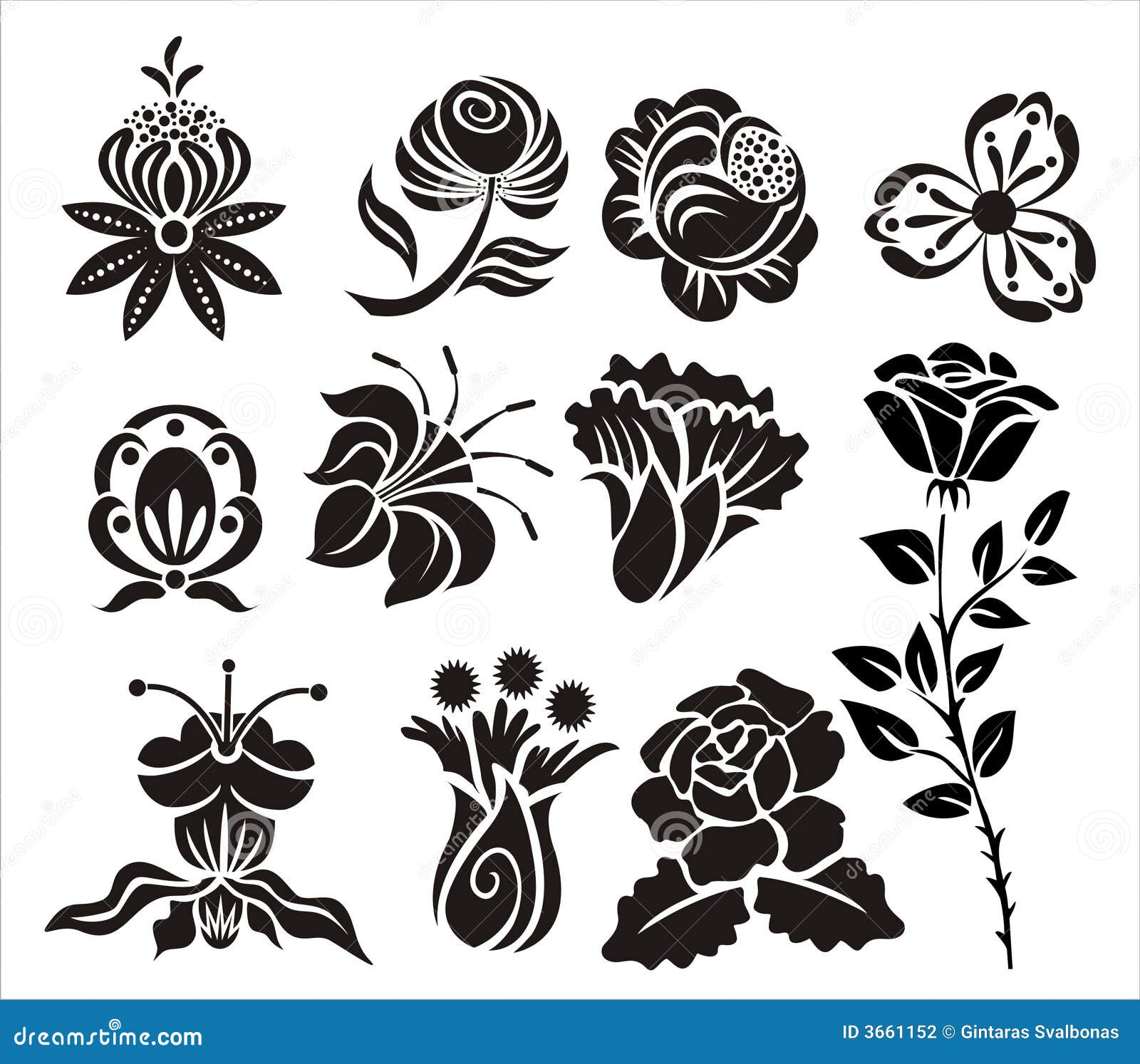 Vector foliage set stock vector. Illustration of draw - 3661152