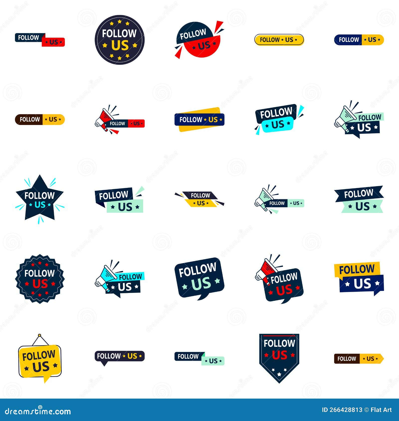 25 Vector Follow Us Banners for Instagram Stories and Facebook Posts ...