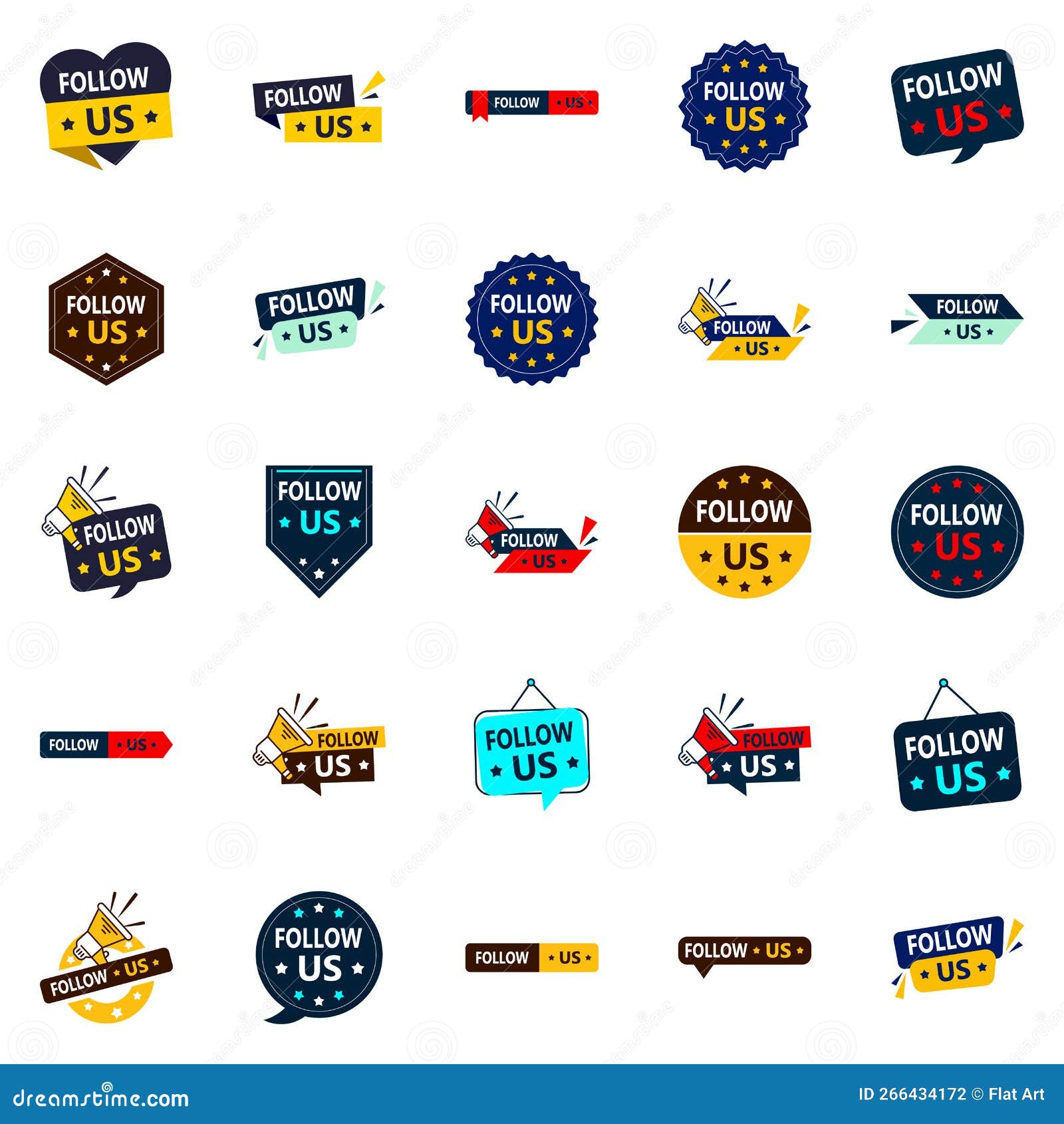 25 Vector Follow Us Banners for Instagram Stories and Facebook Posts ...